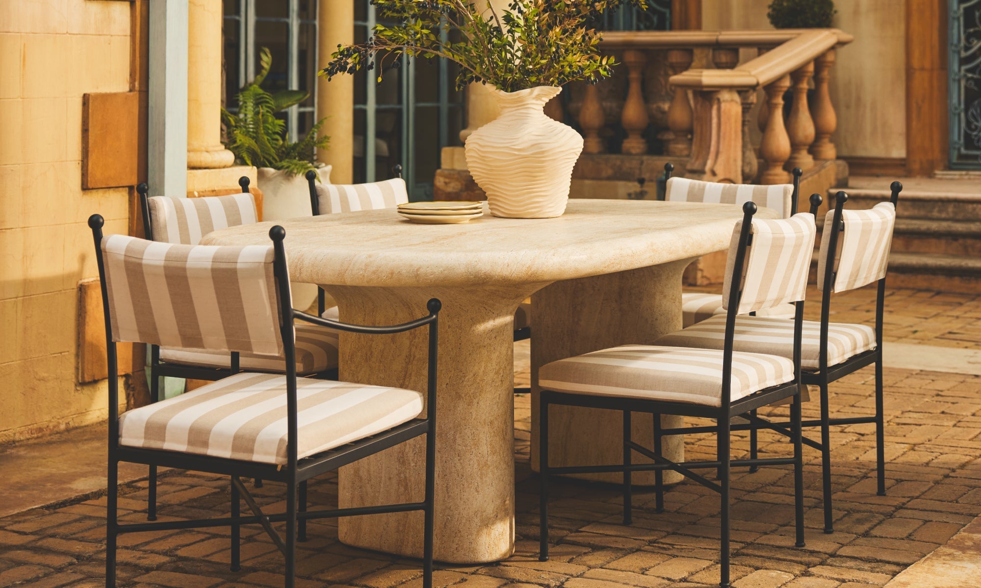 European-Inspired Outdoor Dining Space