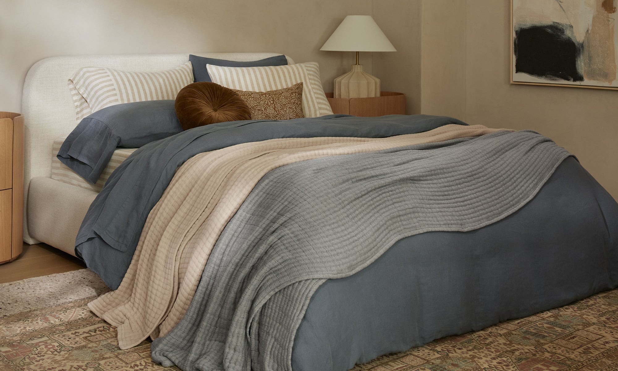 A Tonal + Textured Bedroom Look