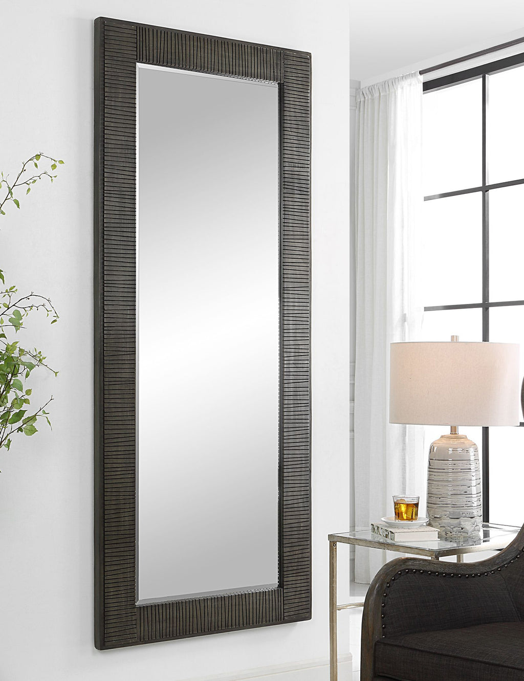 Caleb Carved Wood Full Length Mirror