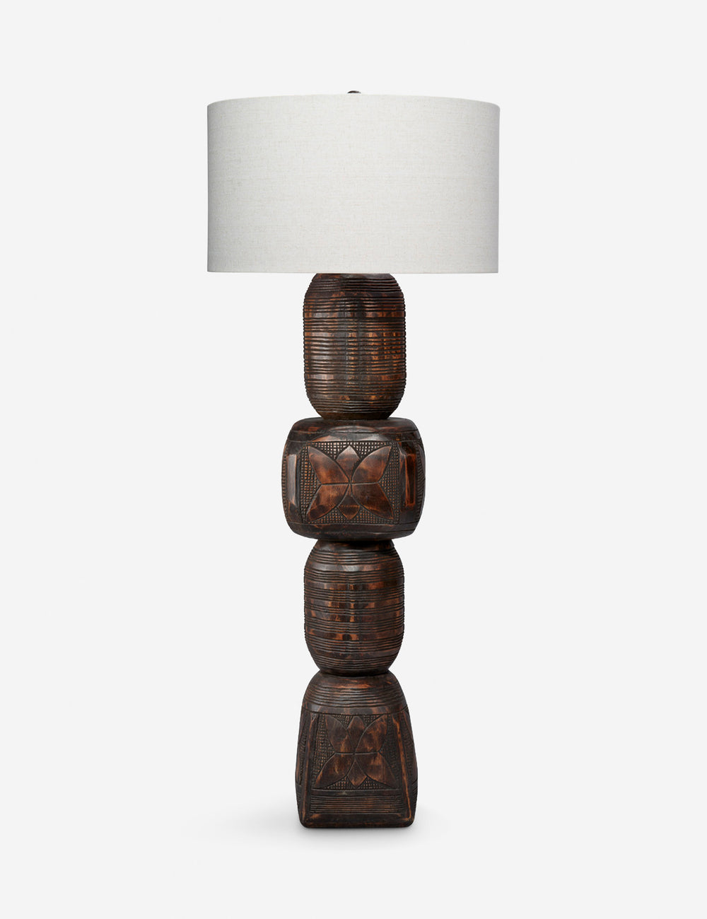 Abeni Carved Wood Floor Lamp