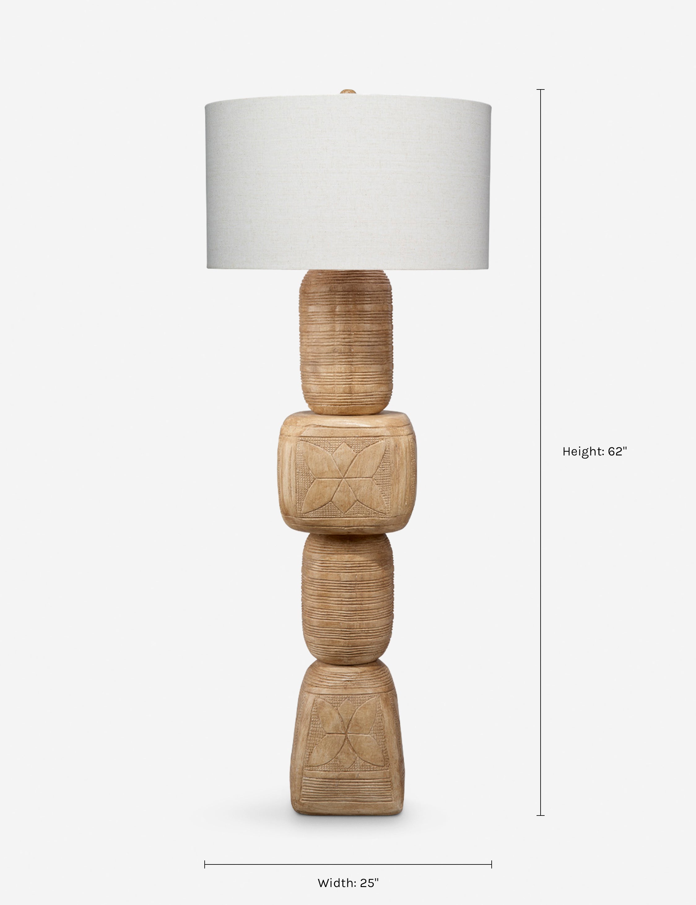 Abeni Carved Wood Floor Lamp