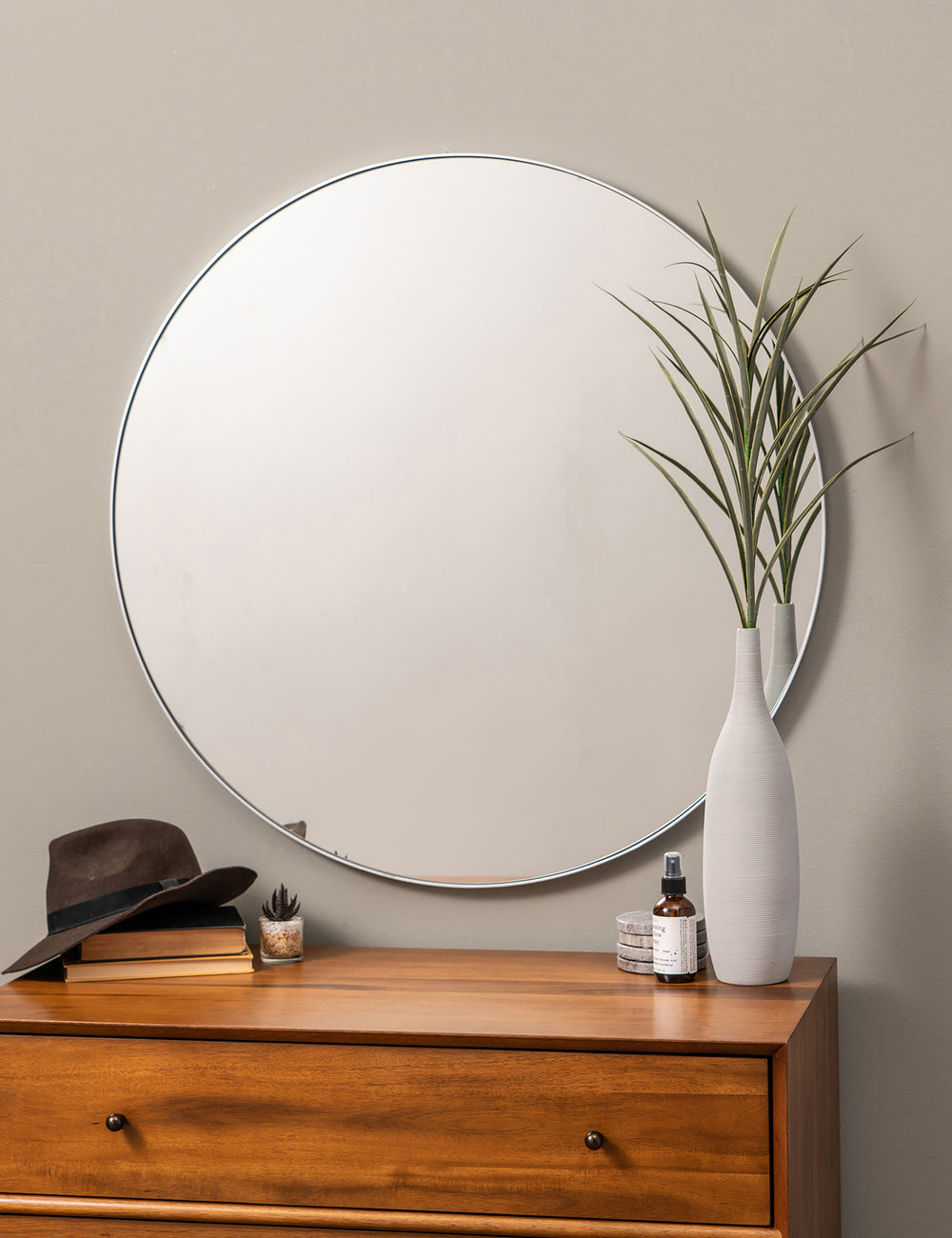 Apryl Beveled Round Mirror