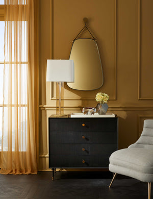 Arteriors Norissa Brass + Leather Mirror