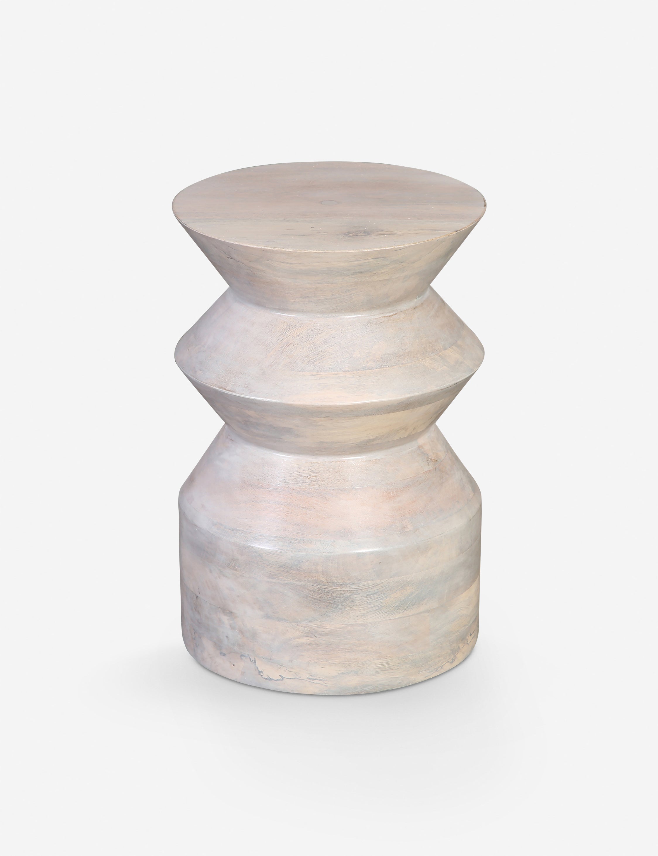 Dario Round Whitewash Side Table