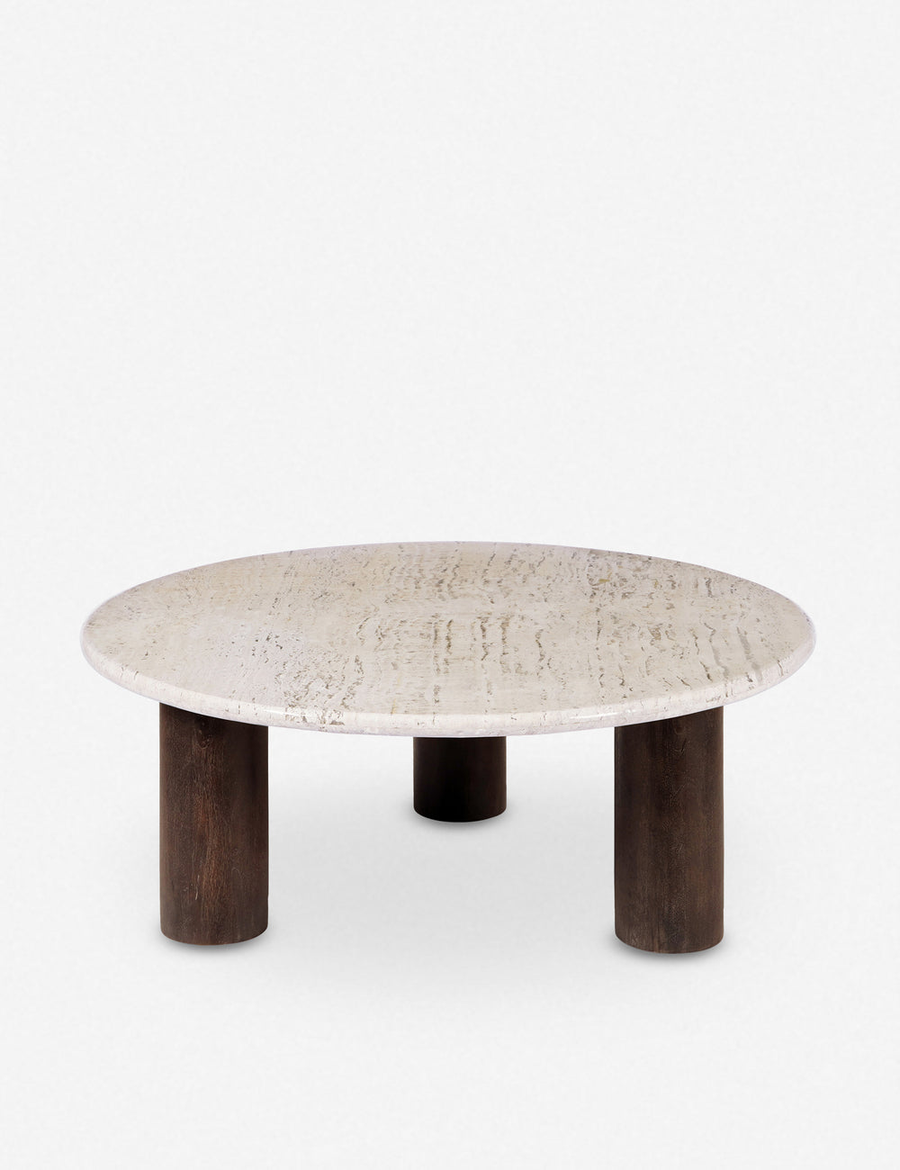 Aleda Round Travertine Coffee Table
