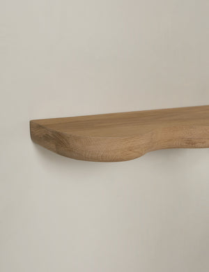 Cario Wavy Oak Wall Shelf