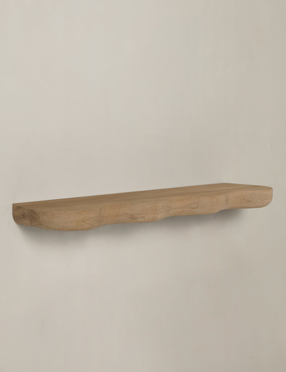 Cario Wavy Oak Wall Shelf