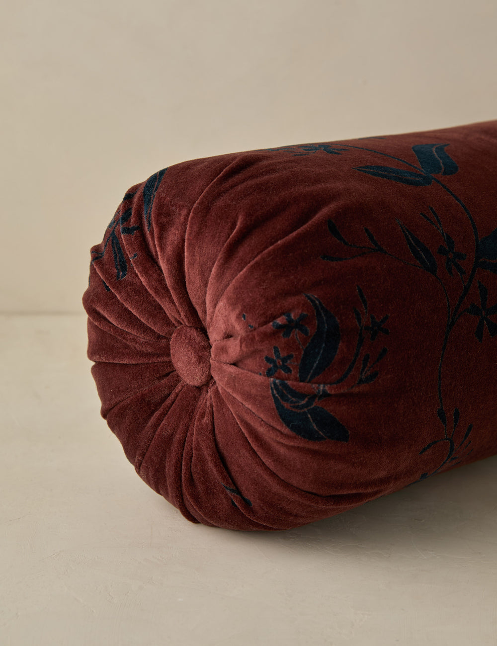 Carmine Velvet Floral Pillow