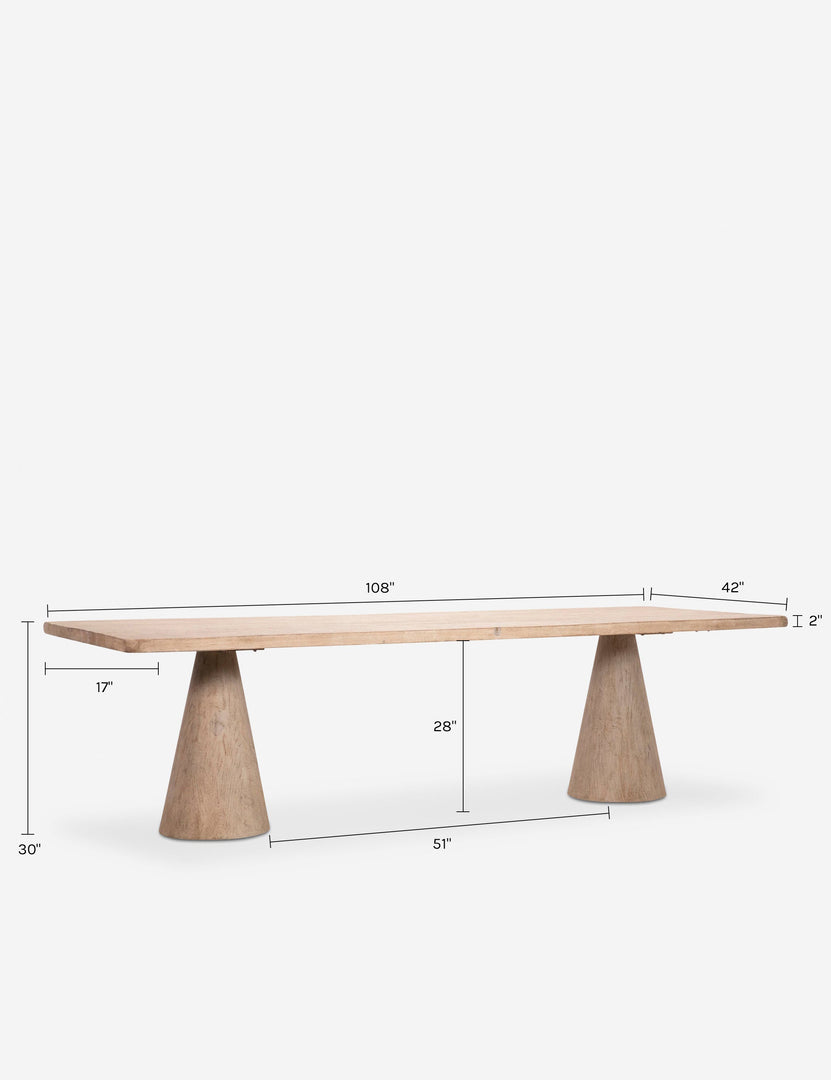 Horton Minimalist Light Wood Dining Table