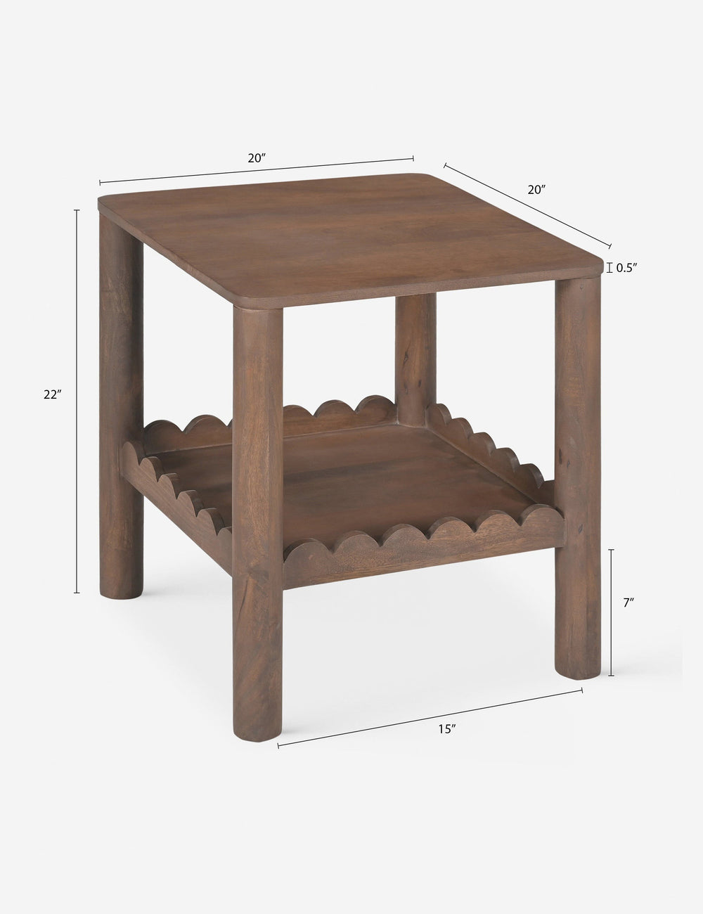 Samantha Square Open Shelf Side Table