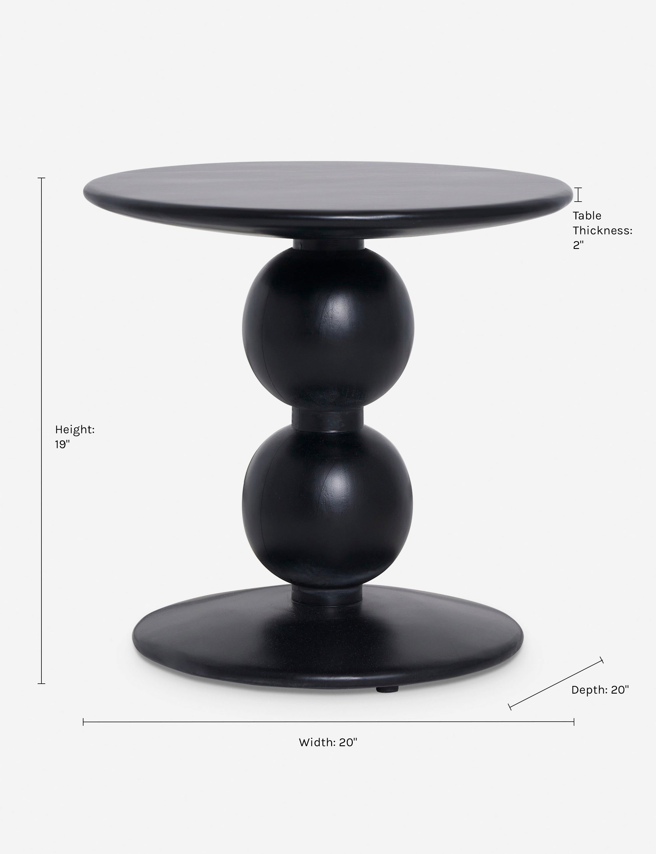 Genesis Black Modern Round Side Table