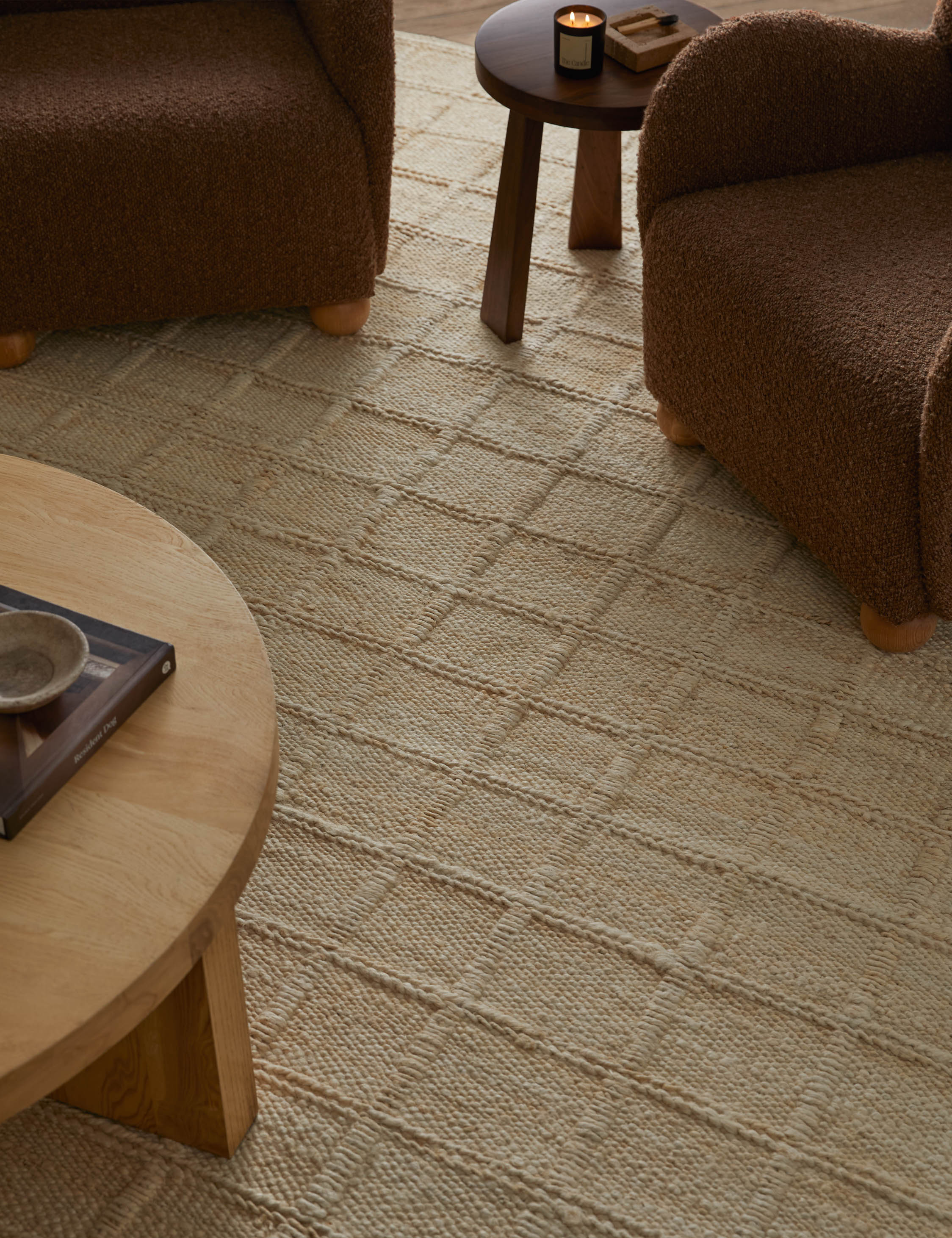 Harper Braided Jute Grid Rug by Jake Arnold