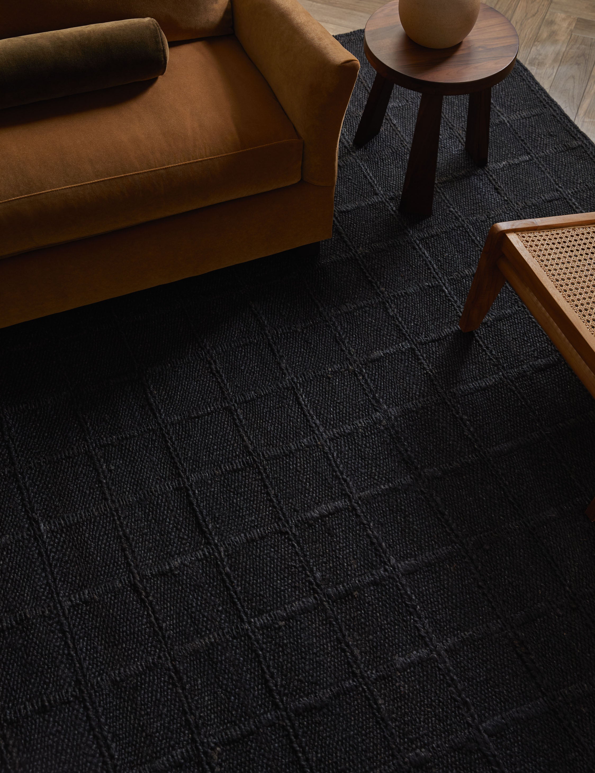 Harper Braided Jute Grid Rug by Jake Arnold