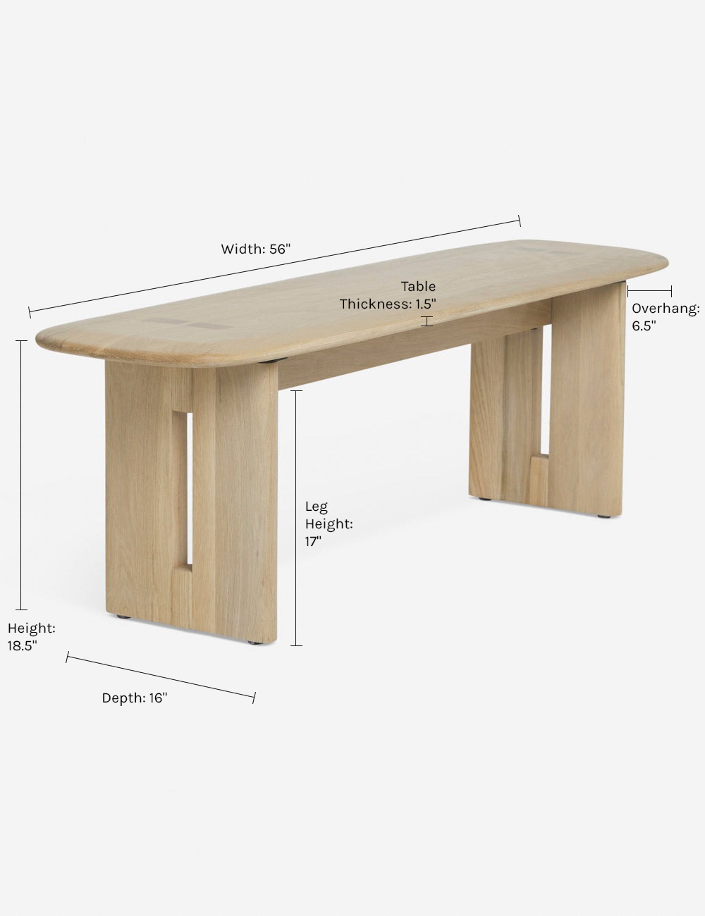 Henrik Light Wood Dining Bench