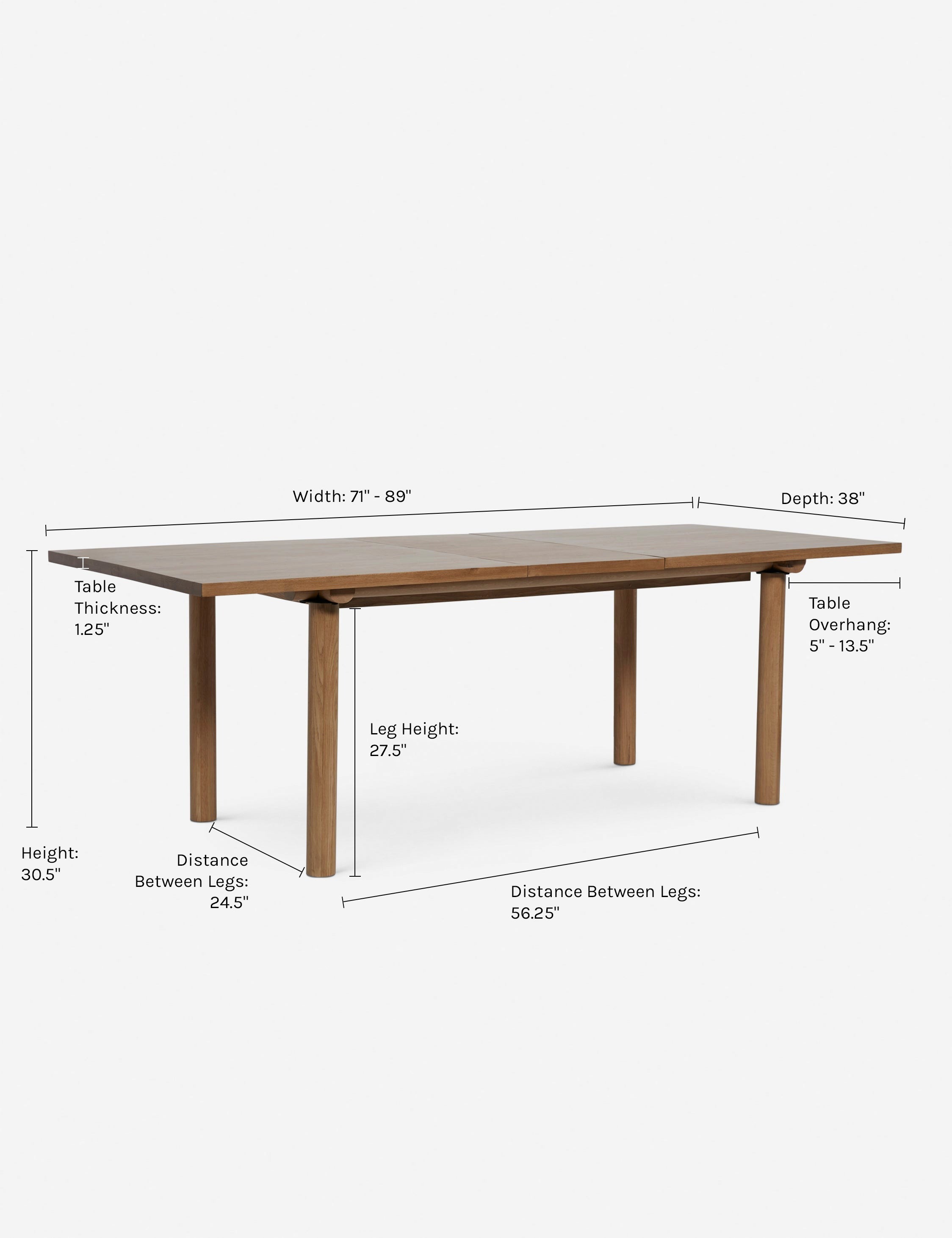 Hewitt Extendable Oak Wood Dining Table
