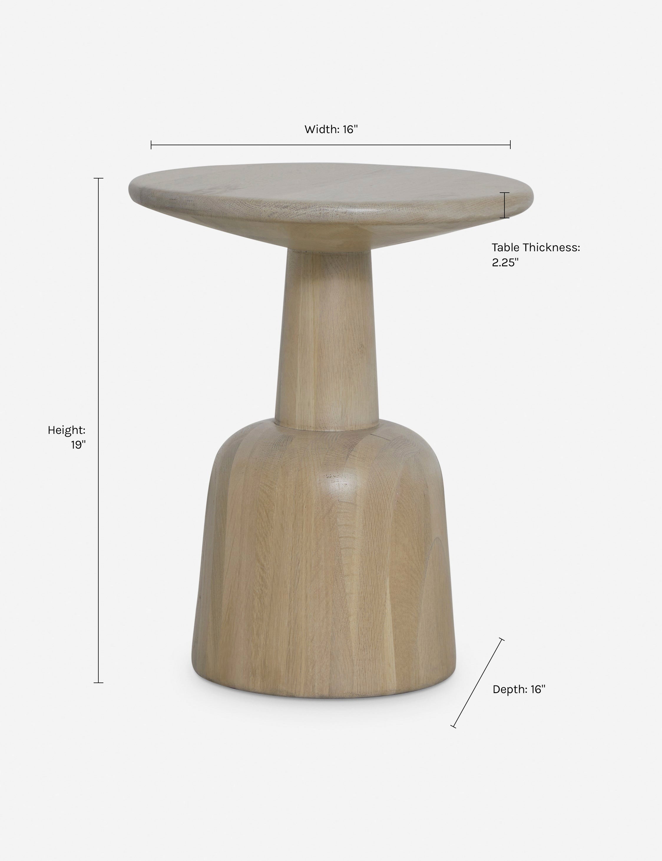 Jimi Minimalist Light Wood Round Side Table