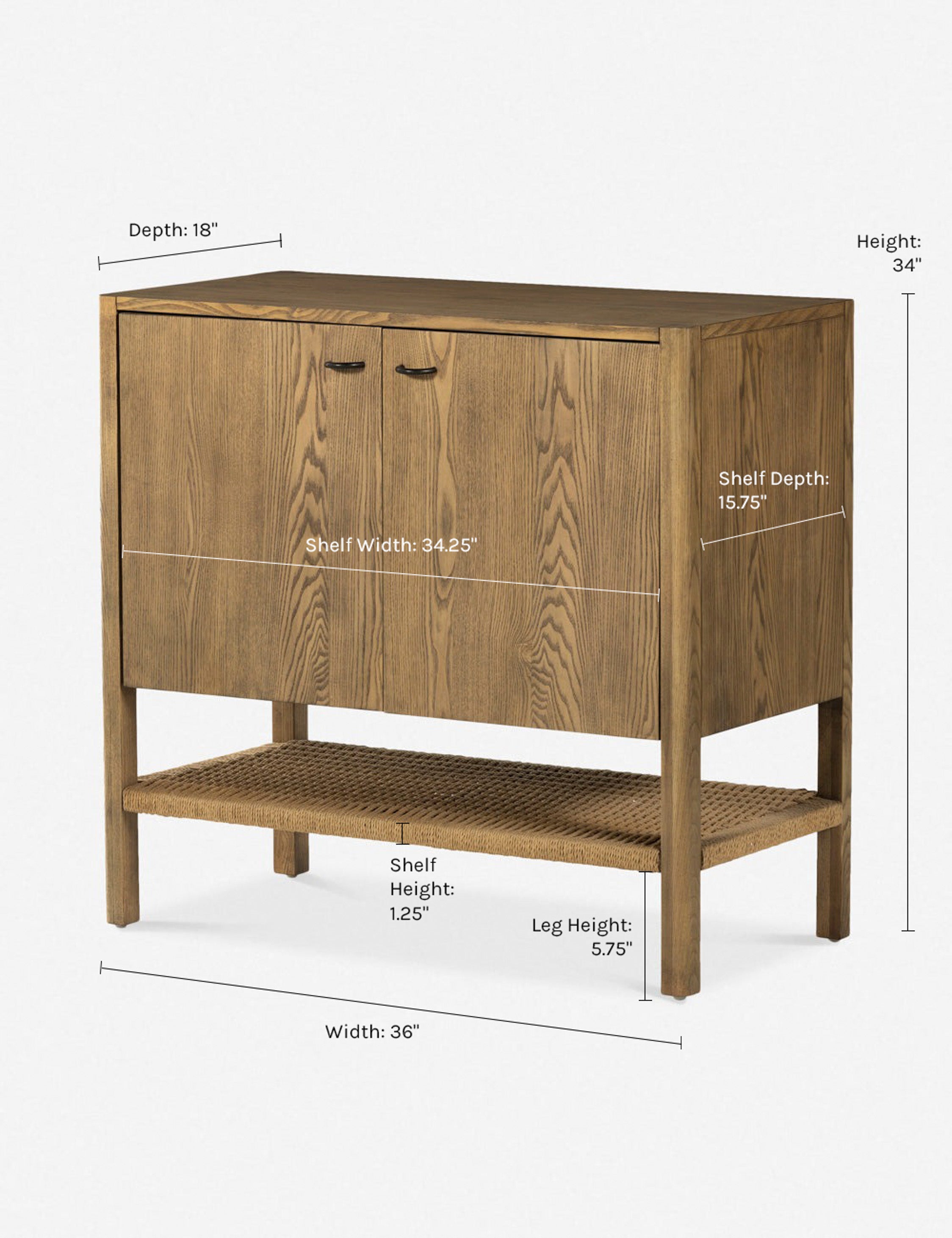 Laird Ash Wood Storage Cabinet