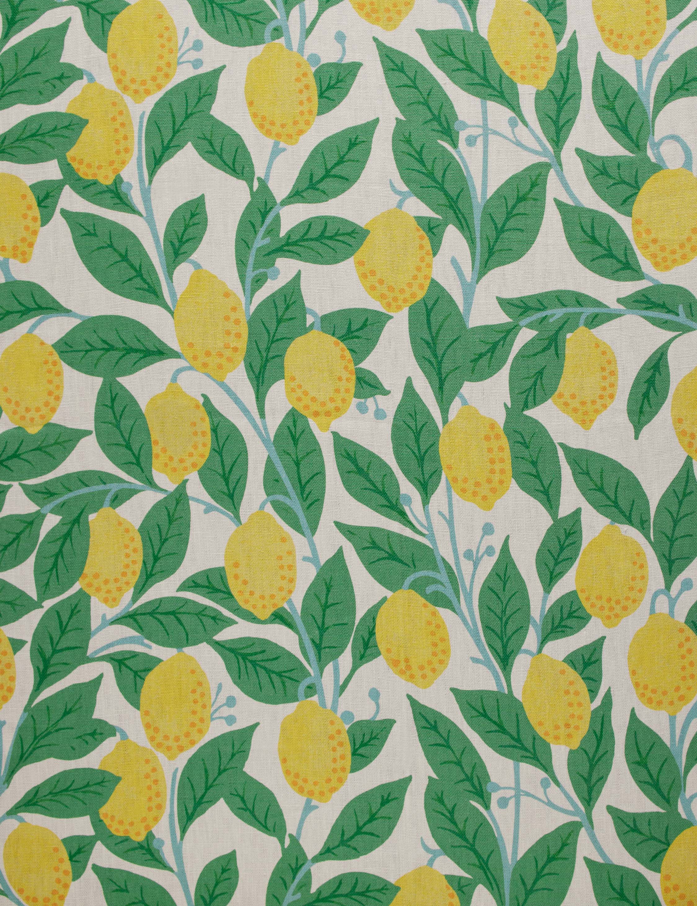 Lemons on Natural on Linen by Nathan Turner