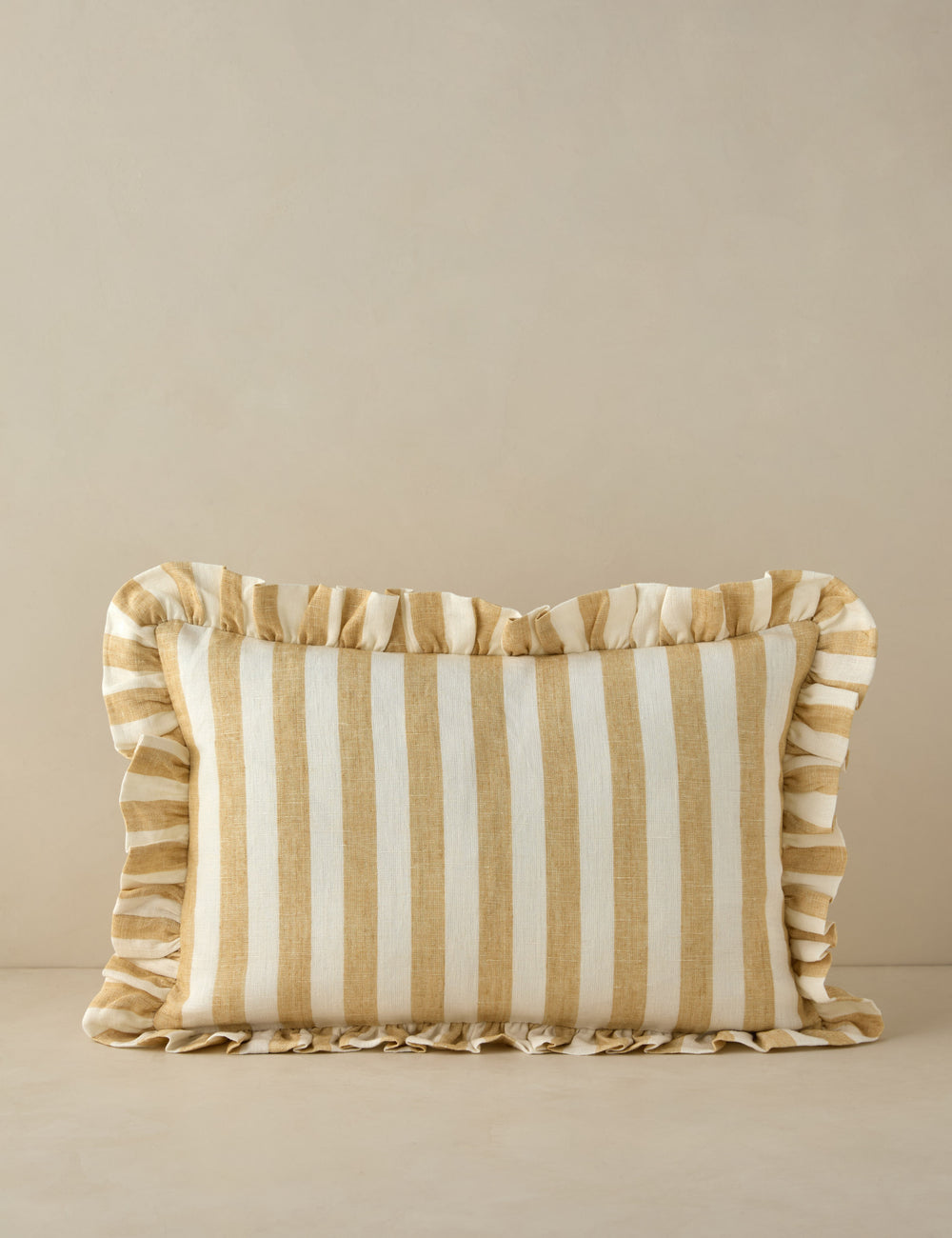 Amaroso Striped Linen Ruffle Pillow