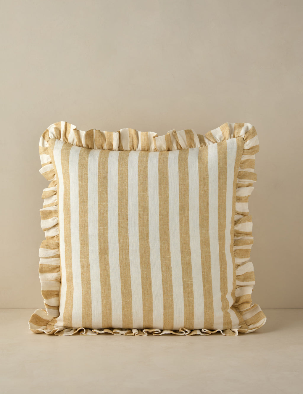 Amaroso Striped Linen Ruffle Pillow