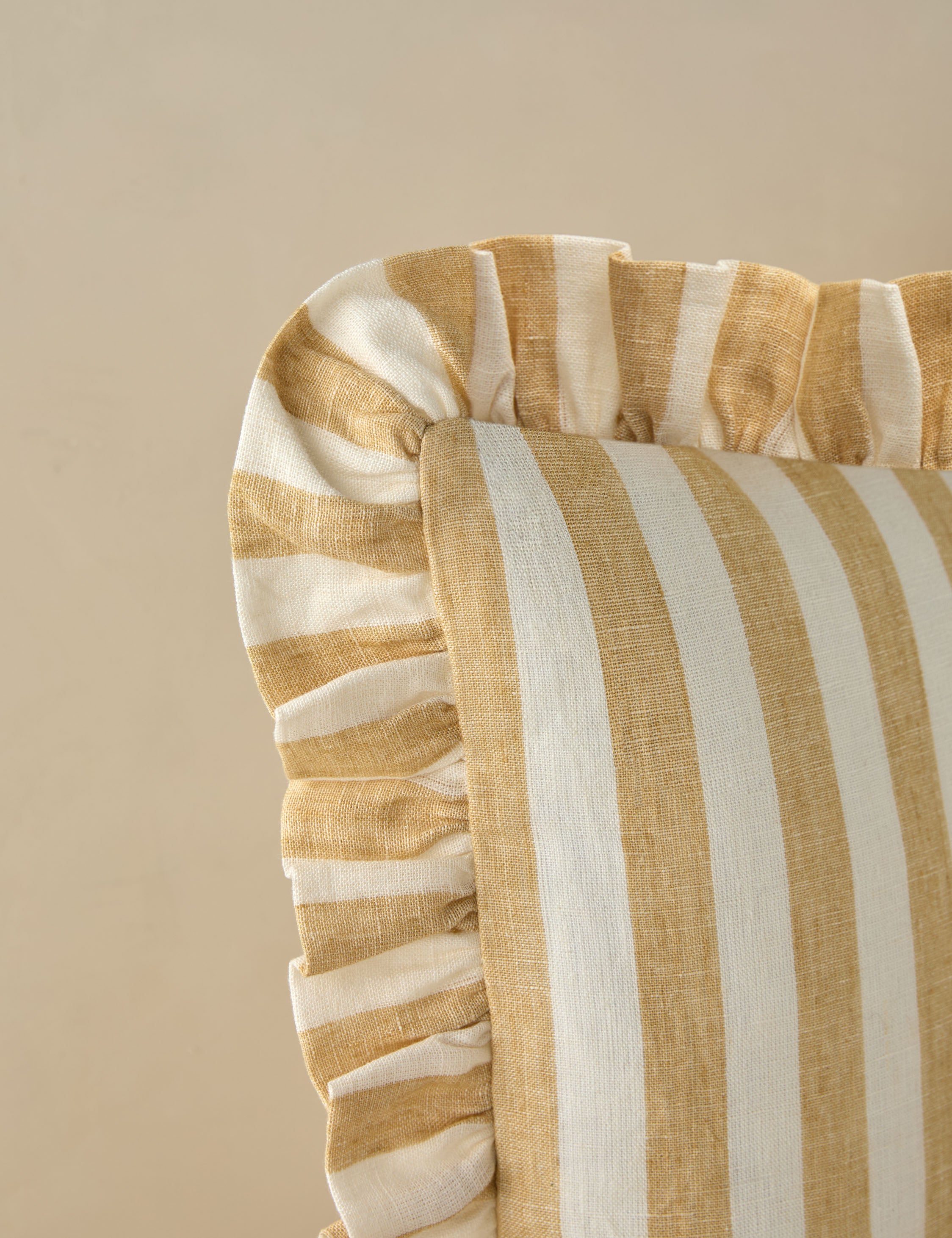 Amaroso Striped Linen Ruffle Pillow