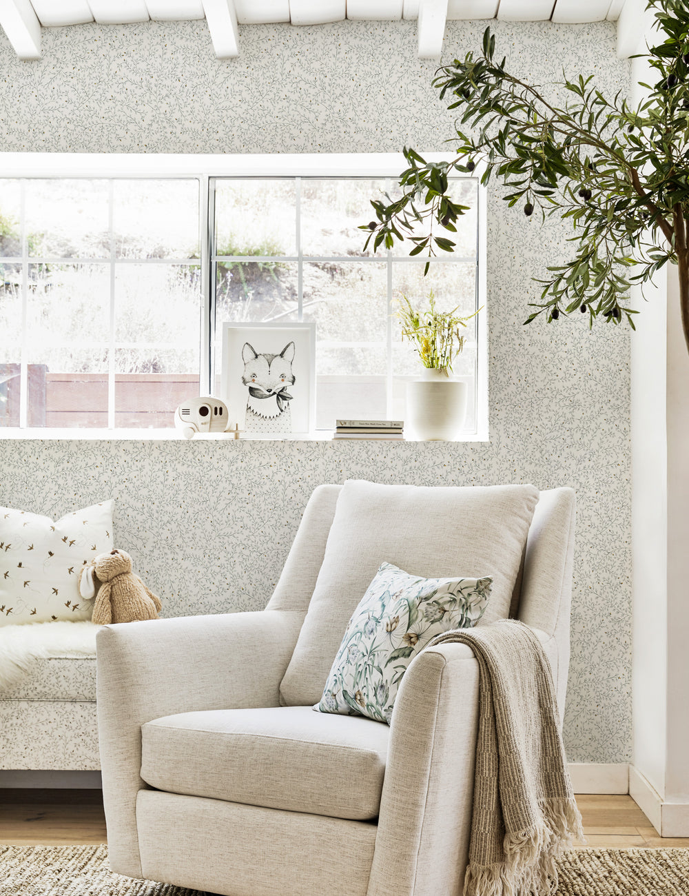 Dainty Leaves Wallpaper by Rylee + Cru