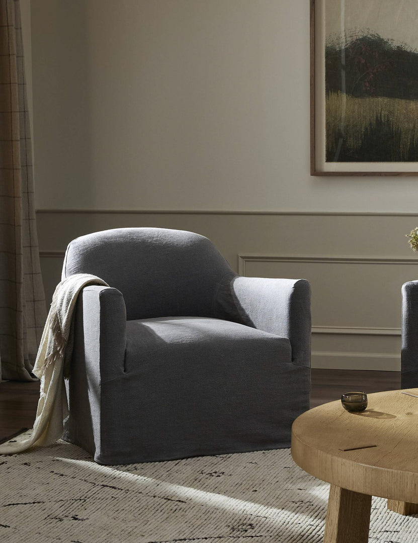 Lowell Slipcover Swivel Chair by Amber Lewis x Four Hands