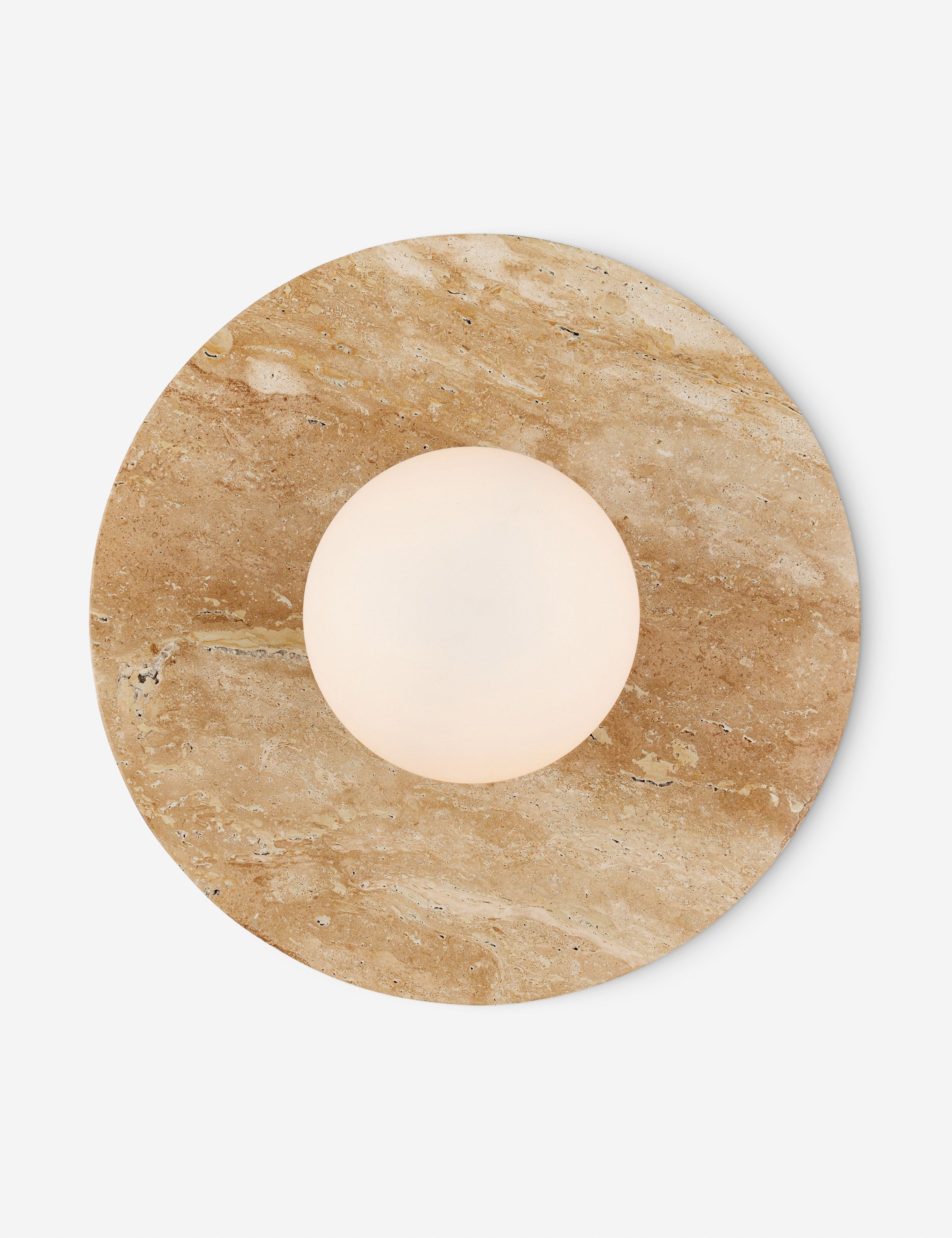 Lamphere Travertine Disc Sconce