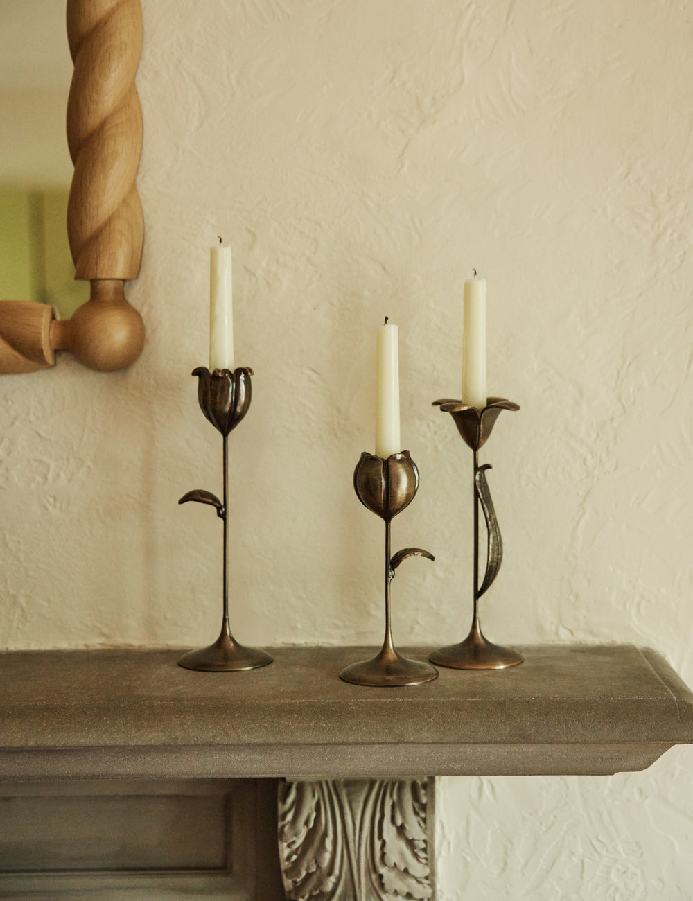 Oliva Floral Candlesticks (Set of 3) by Sarah Sherman Samuel