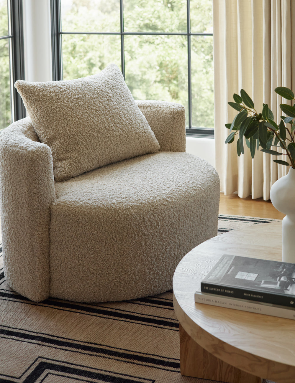 Dawson Oversized Slipcover Swivel Chair