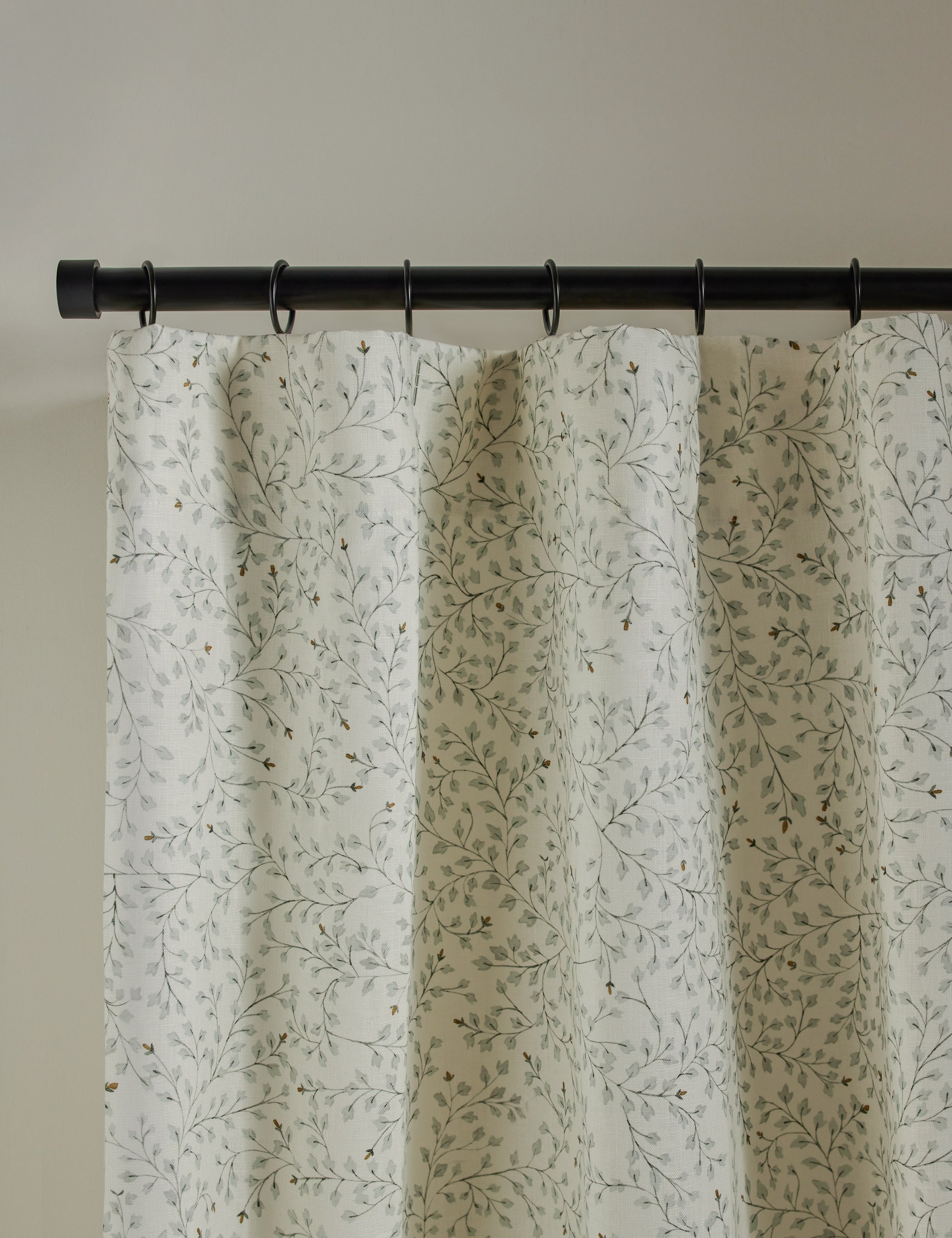 Dainty Leaves Linen Curtain Panel by Rylee + Cru