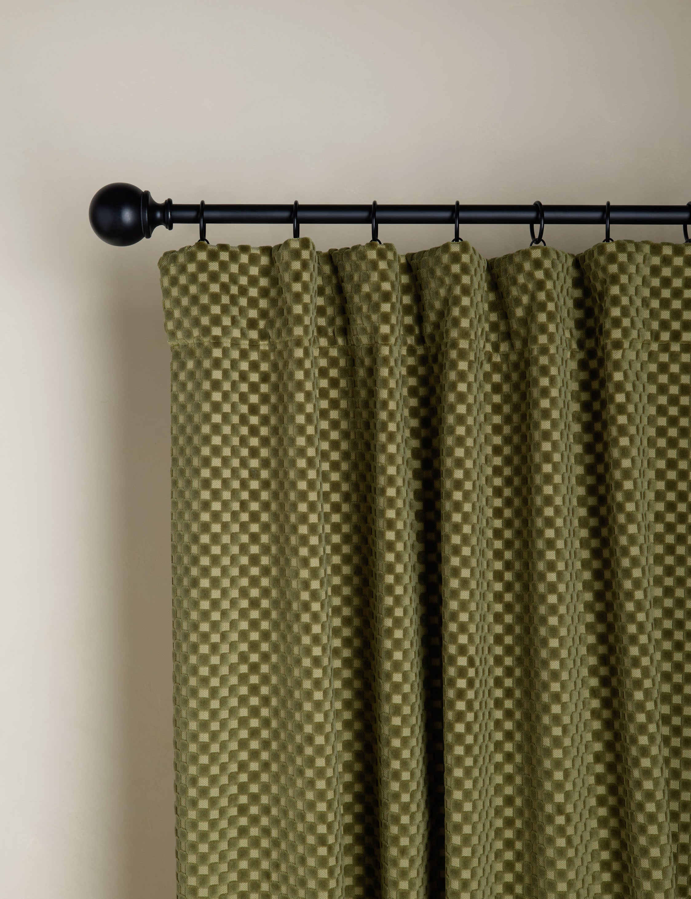 Hi-Lo Checker Velvet Curtain Panel By Sarah Sherman Samuel