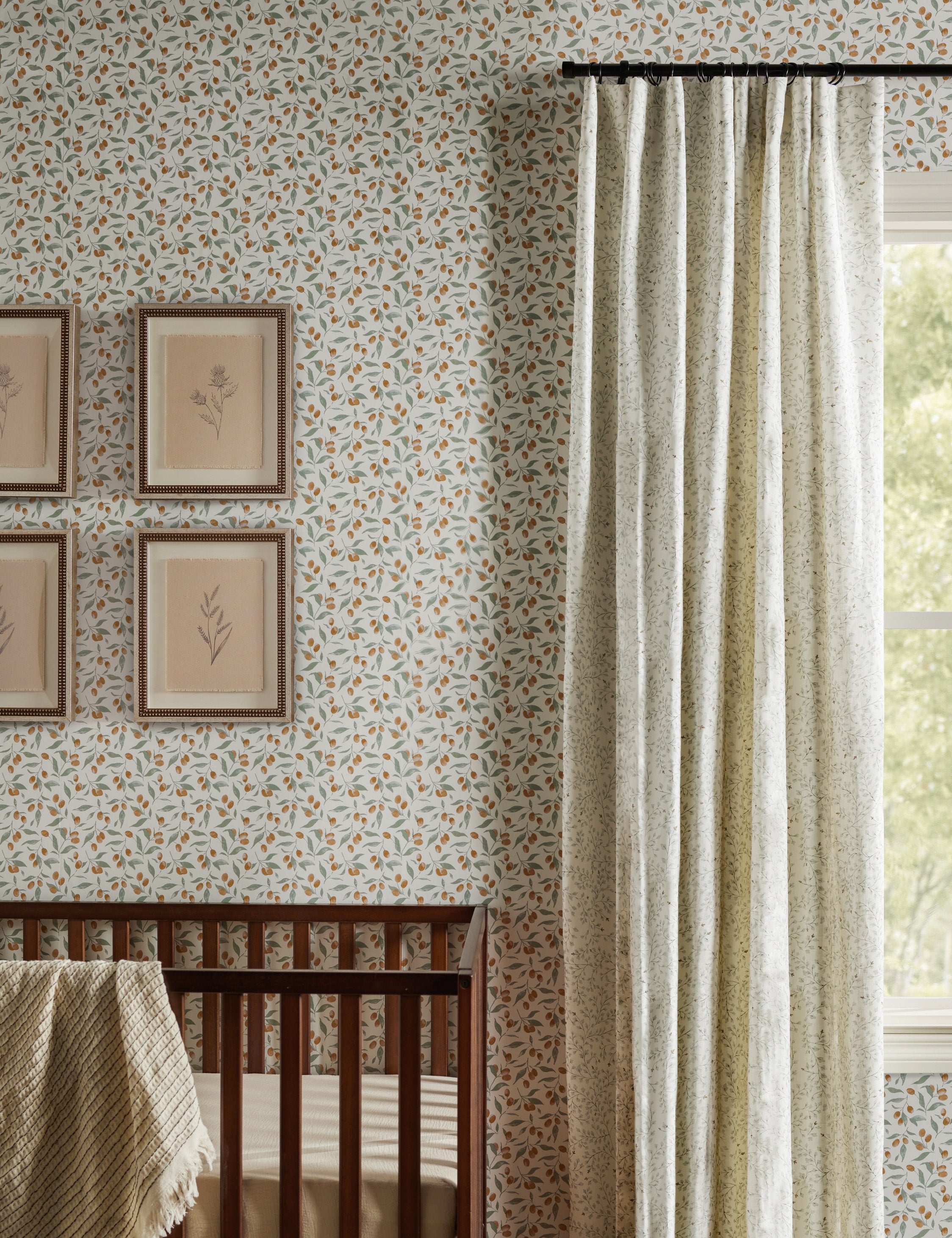 Dainty Leaves Linen Curtain Panel by Rylee + Cru