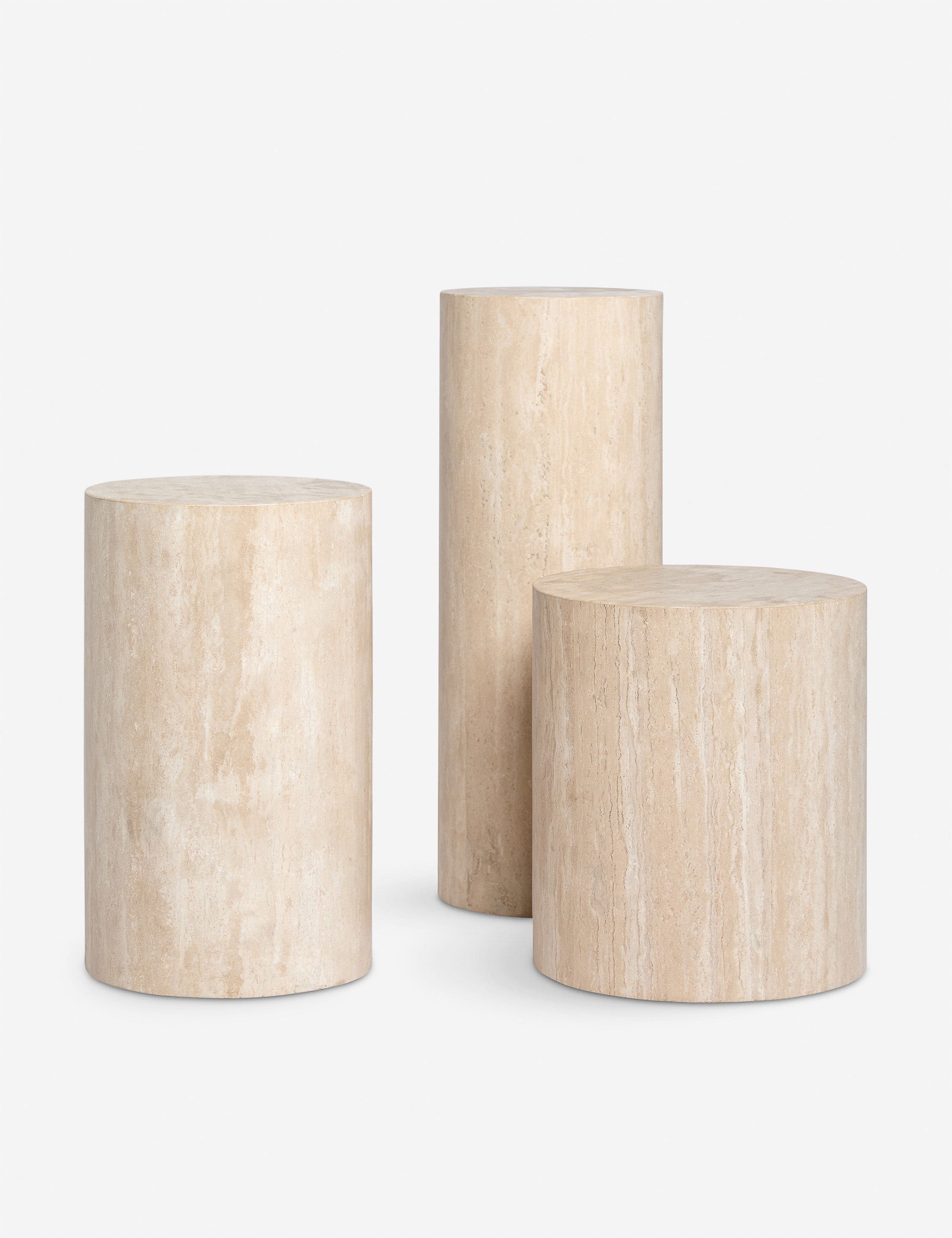 Mars Round Travertine Side Table