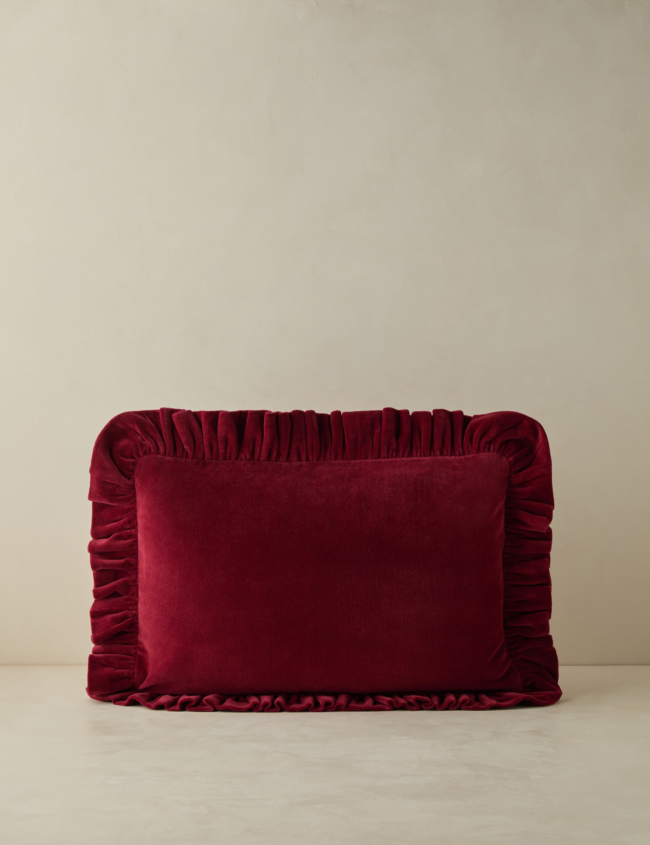 Mauree Ruffled Velvet Pillow