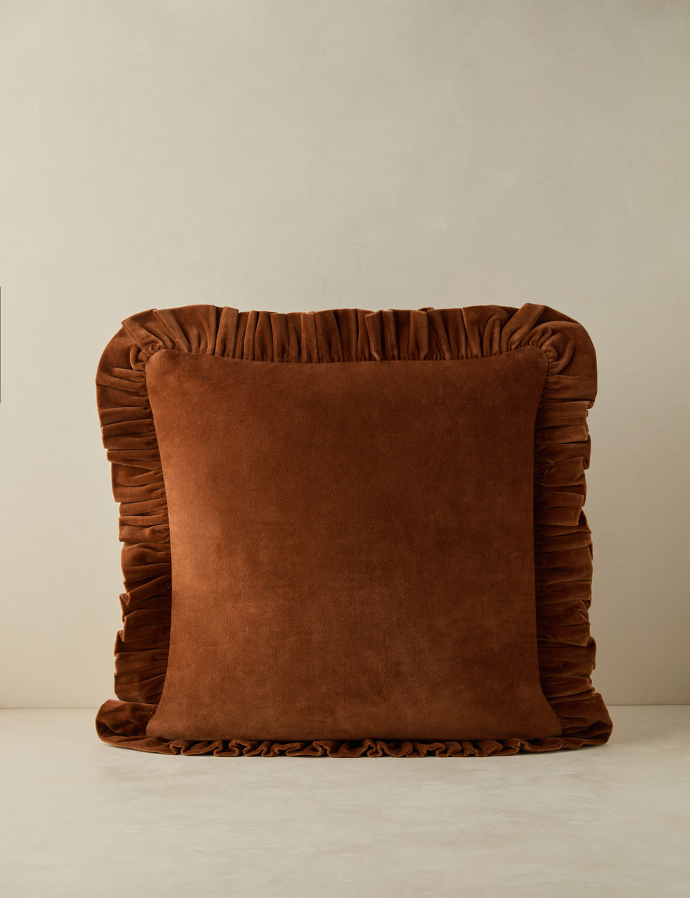 Mauree Ruffled Velvet Pillow
