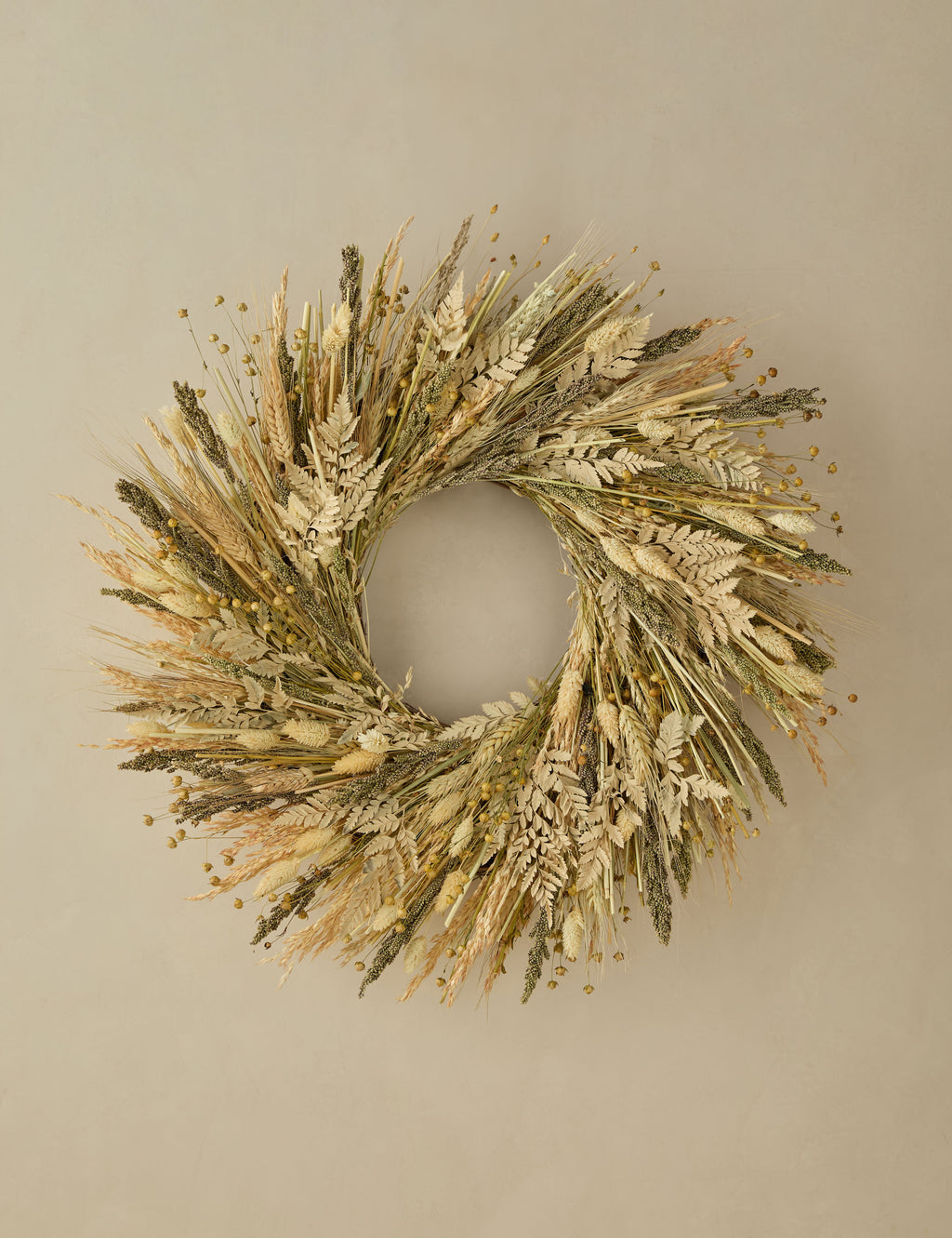 Preserved Gathered Grains Wreath