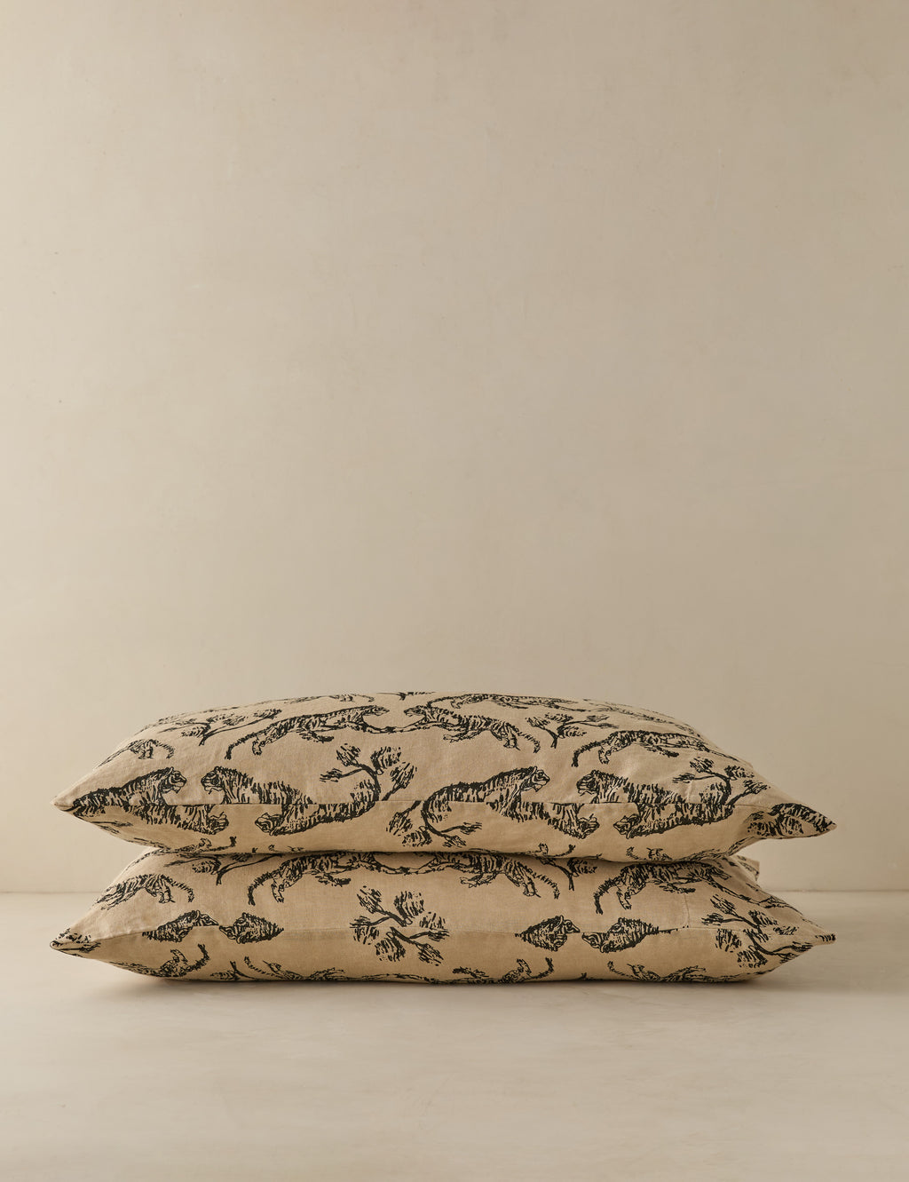 Tiger Hemp Pillowcases (Set of 2) by Sarah Sherman Samuel