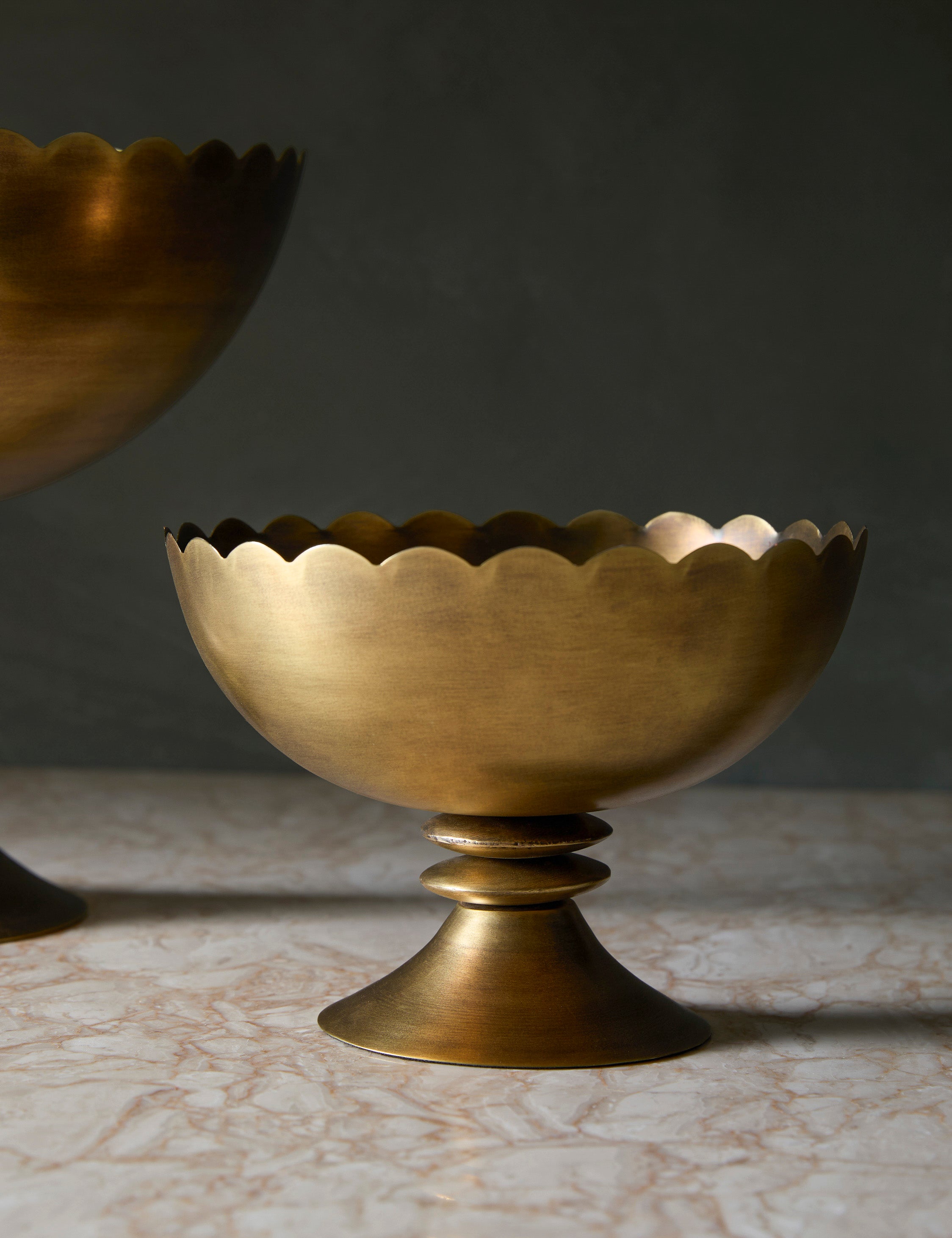 Villers Scalloped Compote Bowls (Set of 2)