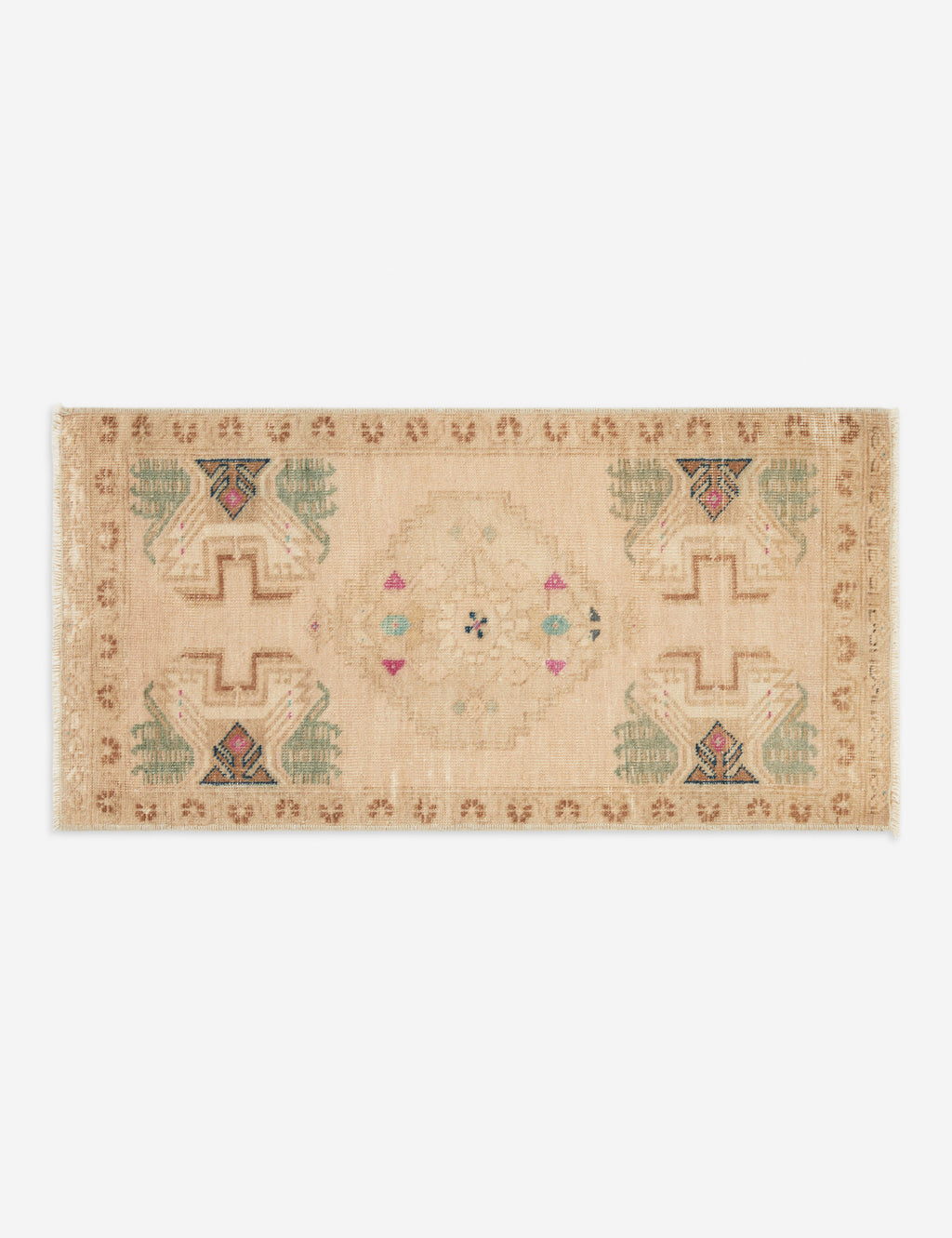 Vintage Turkish Hand-Knotted Wool Mini Rug No. 243, 1'8" x 3'3"