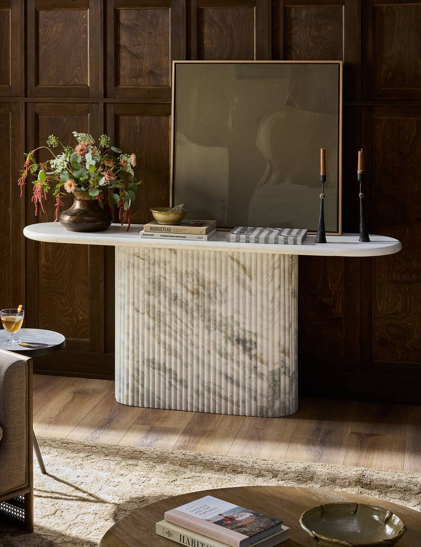 Mercer Marble Oval Console Table