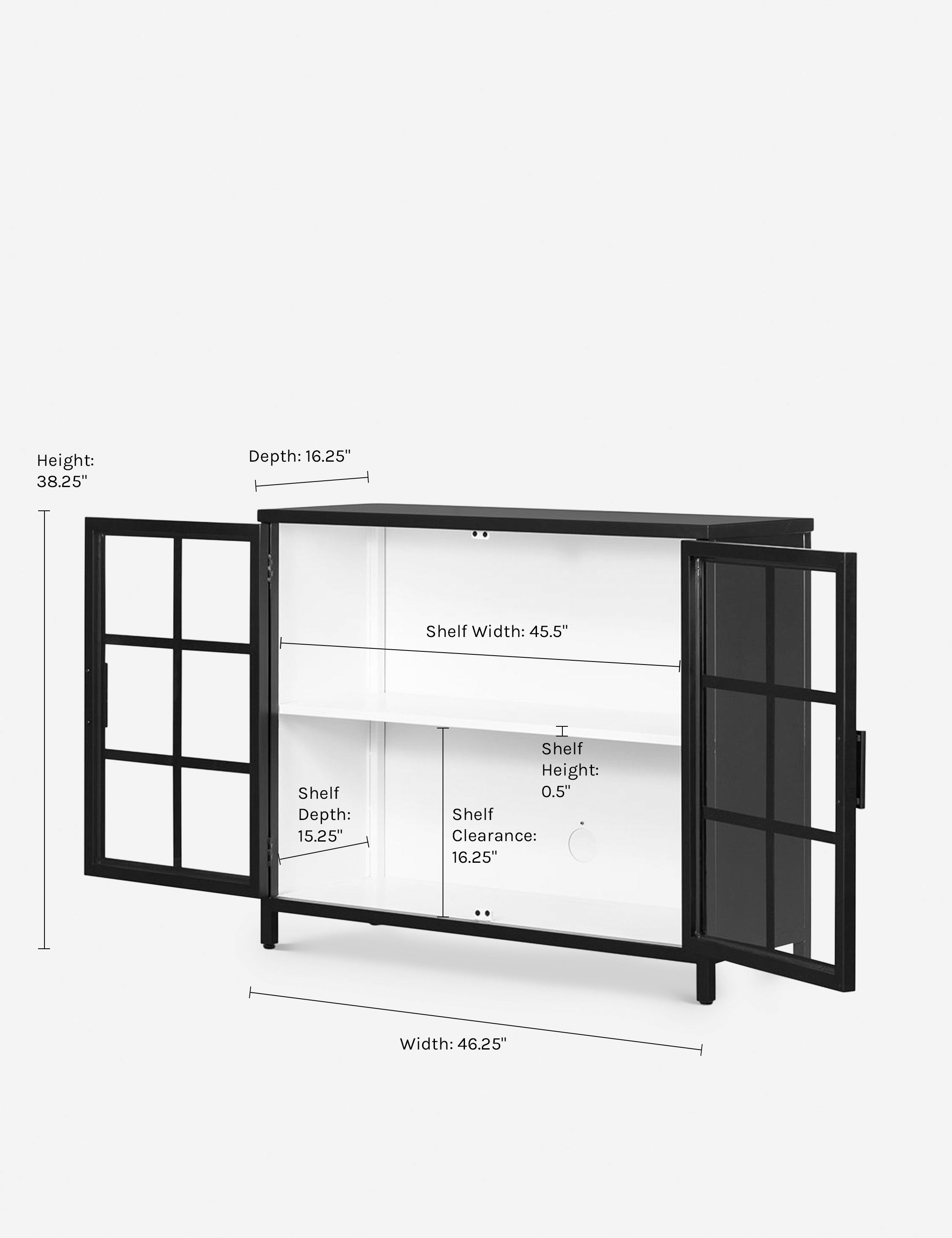 Marjorie Small Black Curio Cabinet With Glass Doors
