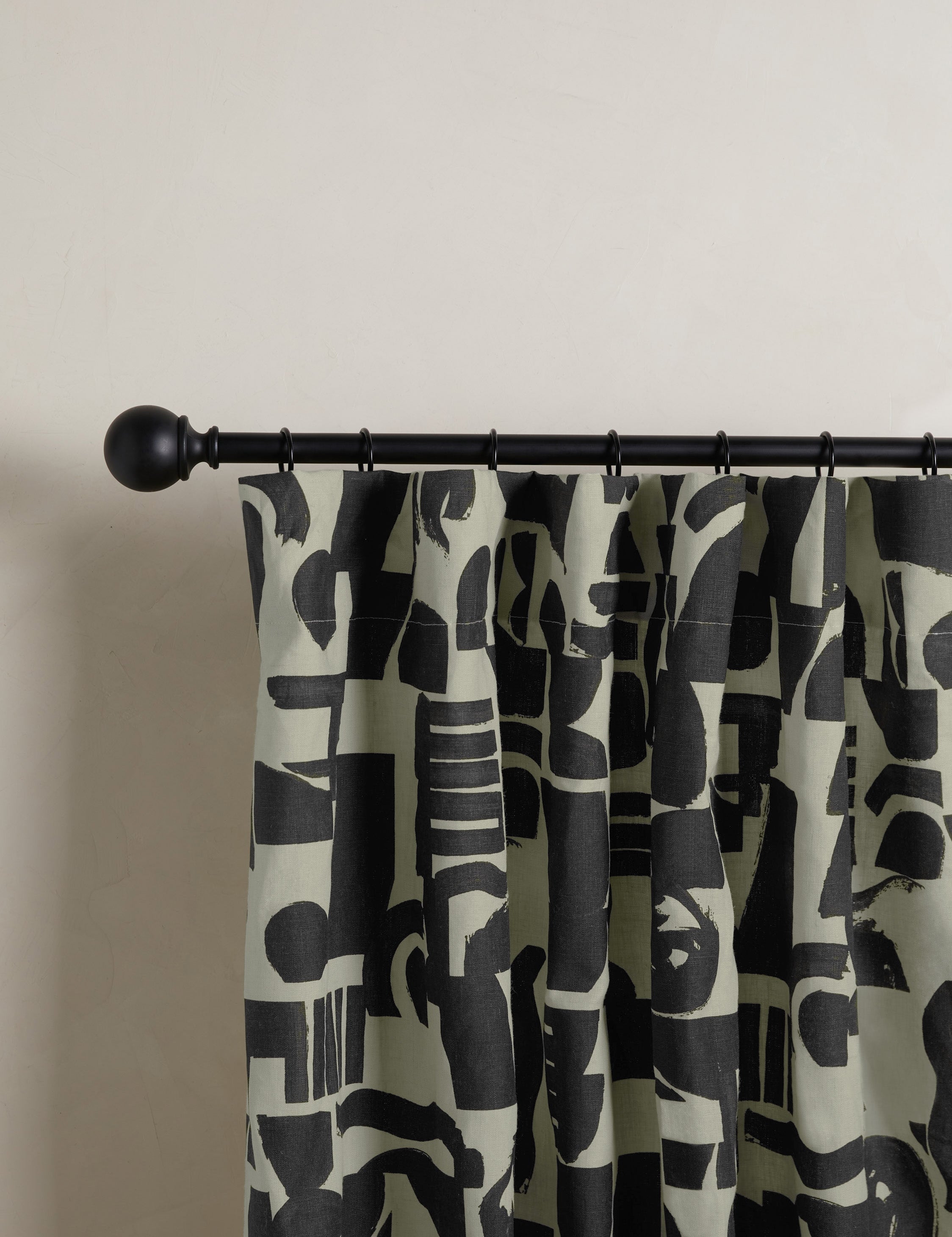 Organic Shapes Linen Curtain Panel by Sarah Sherman Samuel