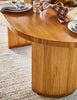 Elvia Rattan Oval Dining Table