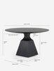 Shanay Black Wood + Stone Round Dining Table