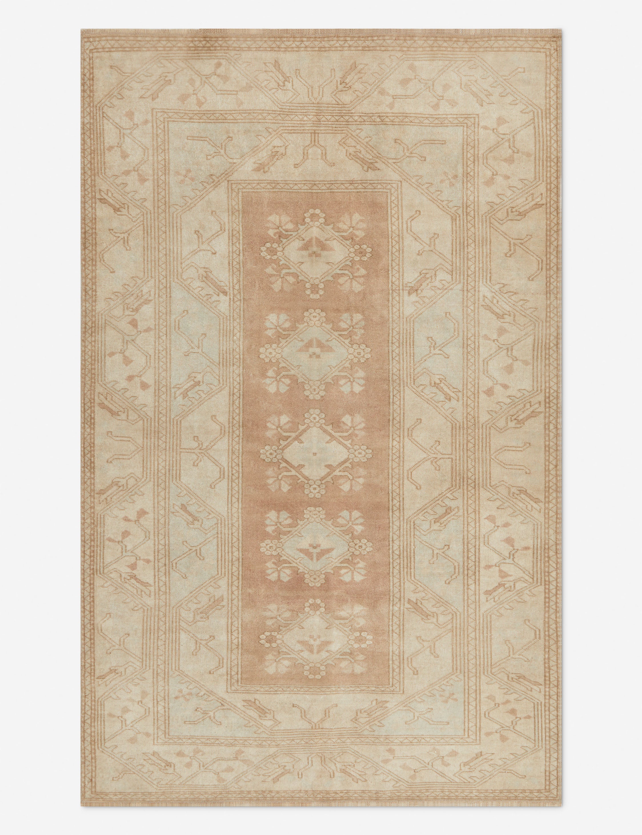 Vintage Turkish Hand-Knotted Wool Rug No. 320, 5'3" x 8'2"