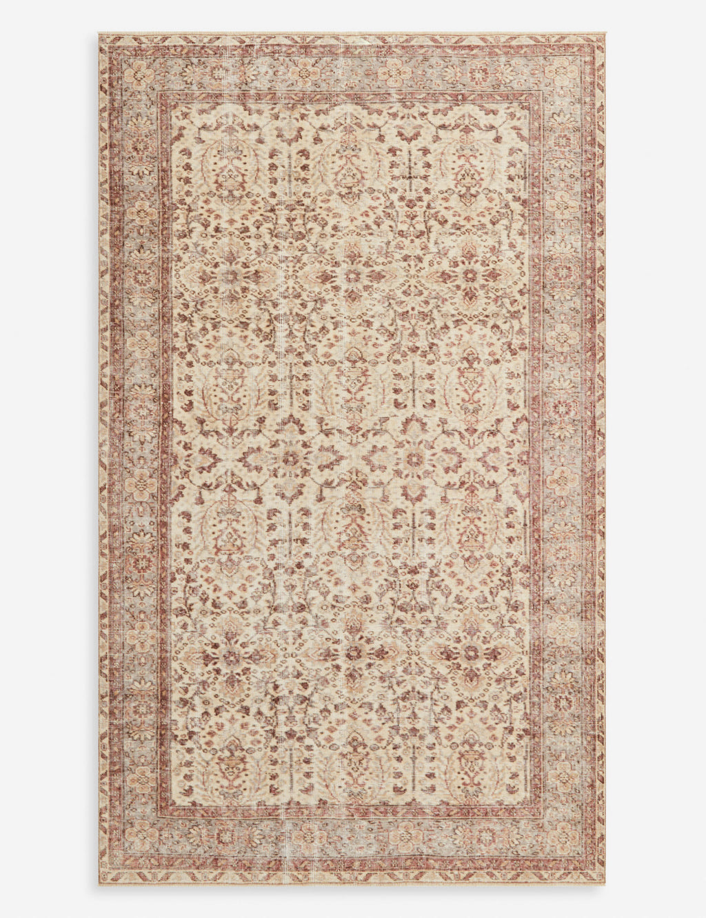 Vintage Turkish Hand-Knotted Wool Rug No. 295, 5'4" x 8'12"