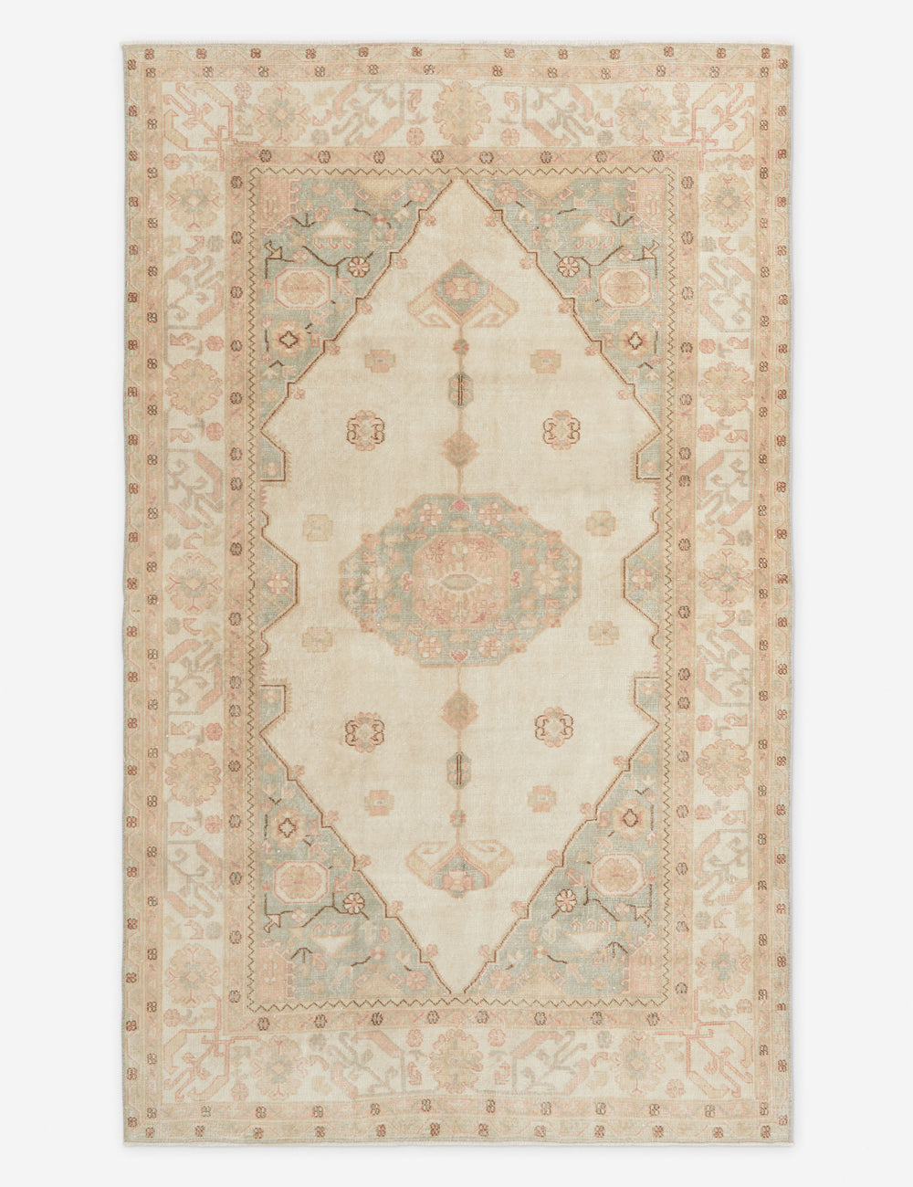 Vintage Turkish Hand-Knotted Wool Rug No. 303, 6'5" x 10'7"