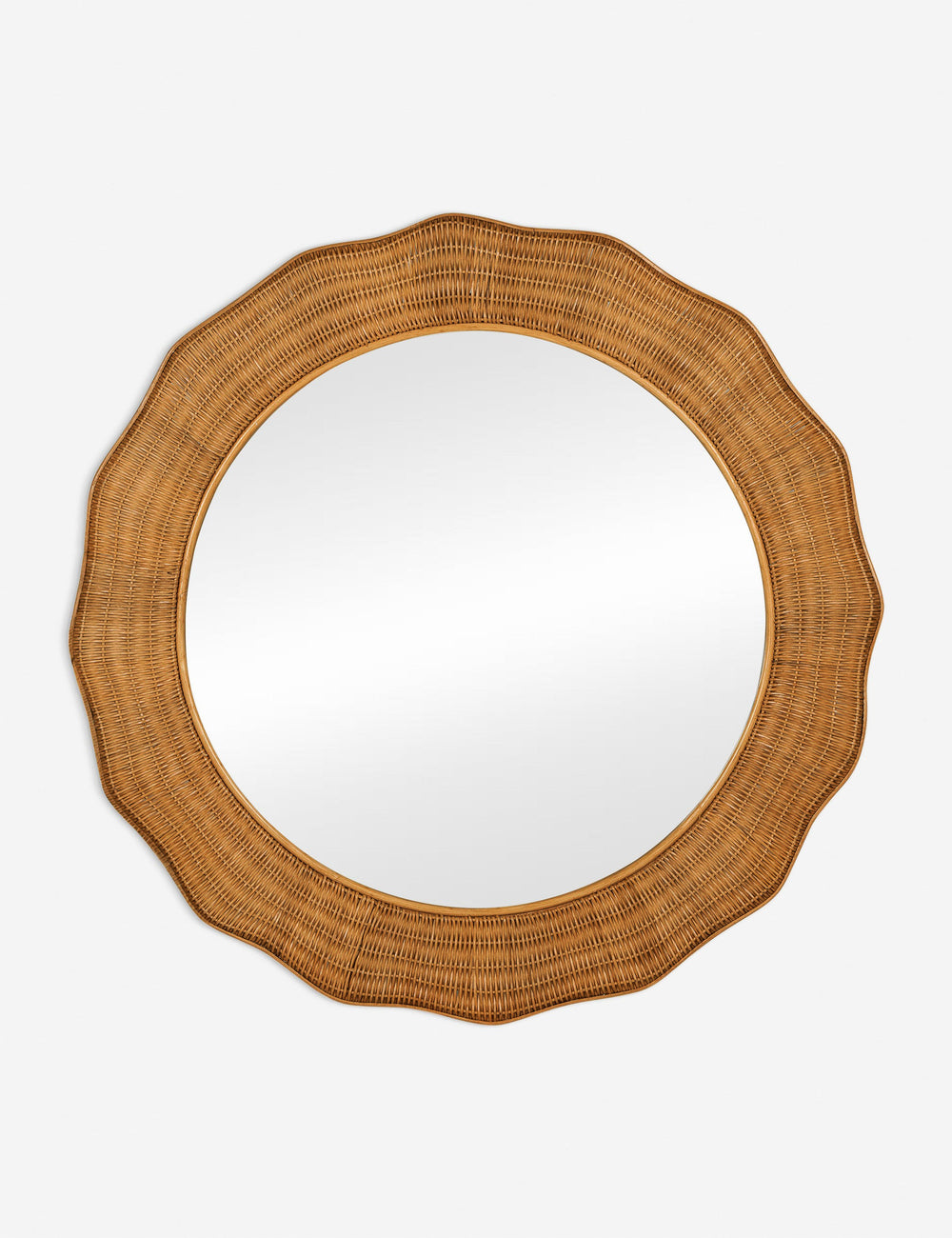 Yarely Woven Rattan Round Mirror