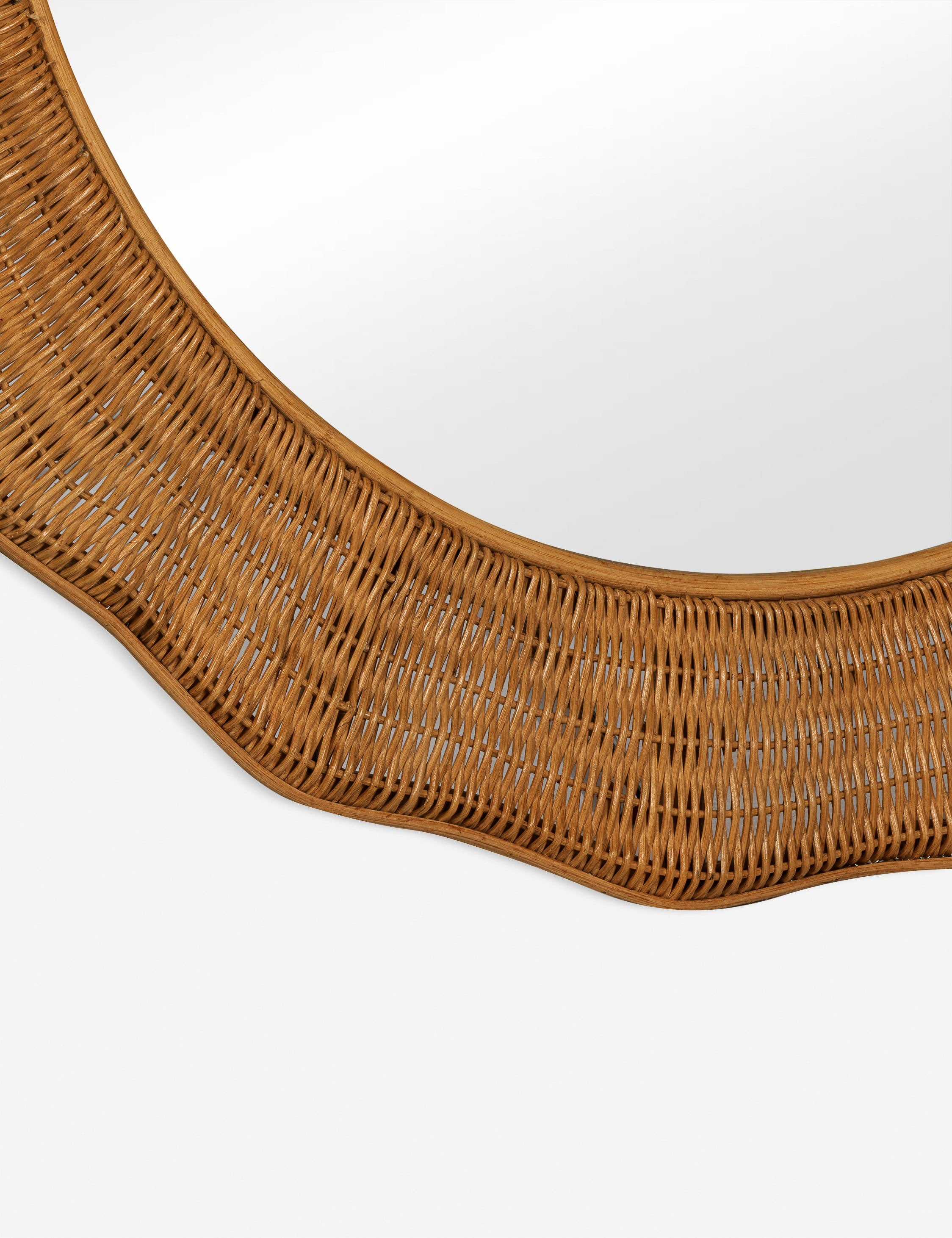 Yarely Woven Rattan Round Mirror